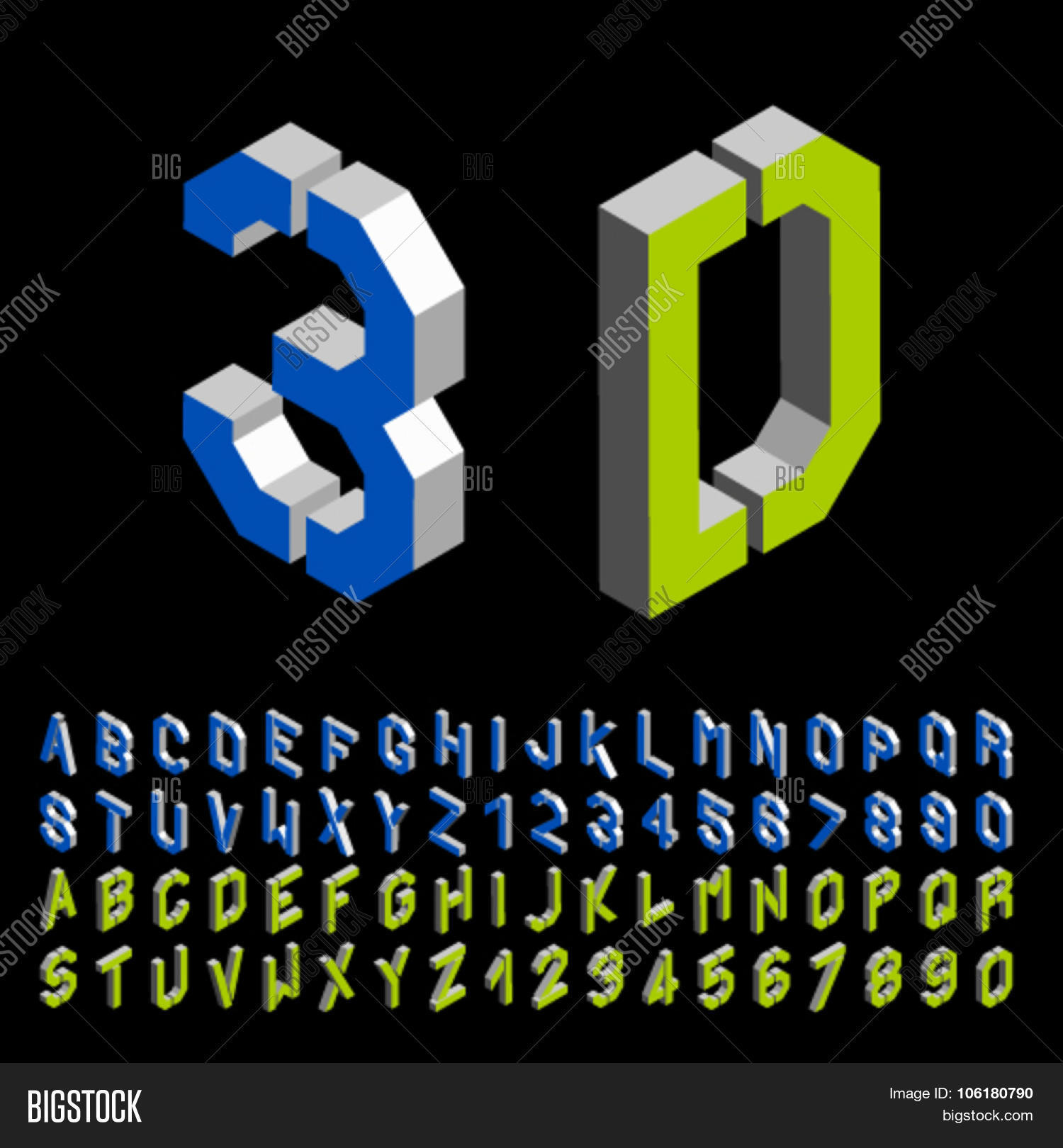 Vector 3D Stencil Vector & Photo (Free Trial) | Bigstock
