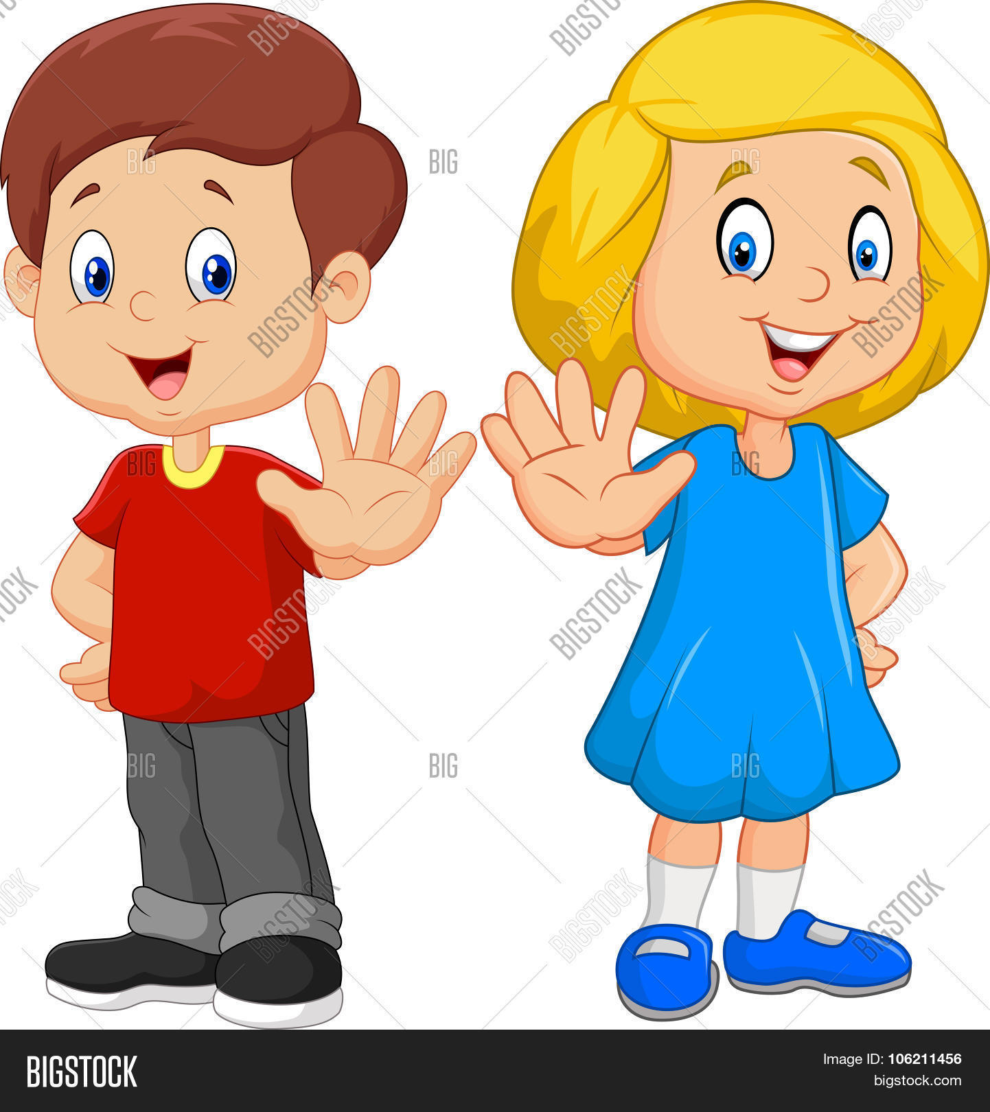 Cartoon Kids Showing Vector & Photo (Free Trial) | Bigstock