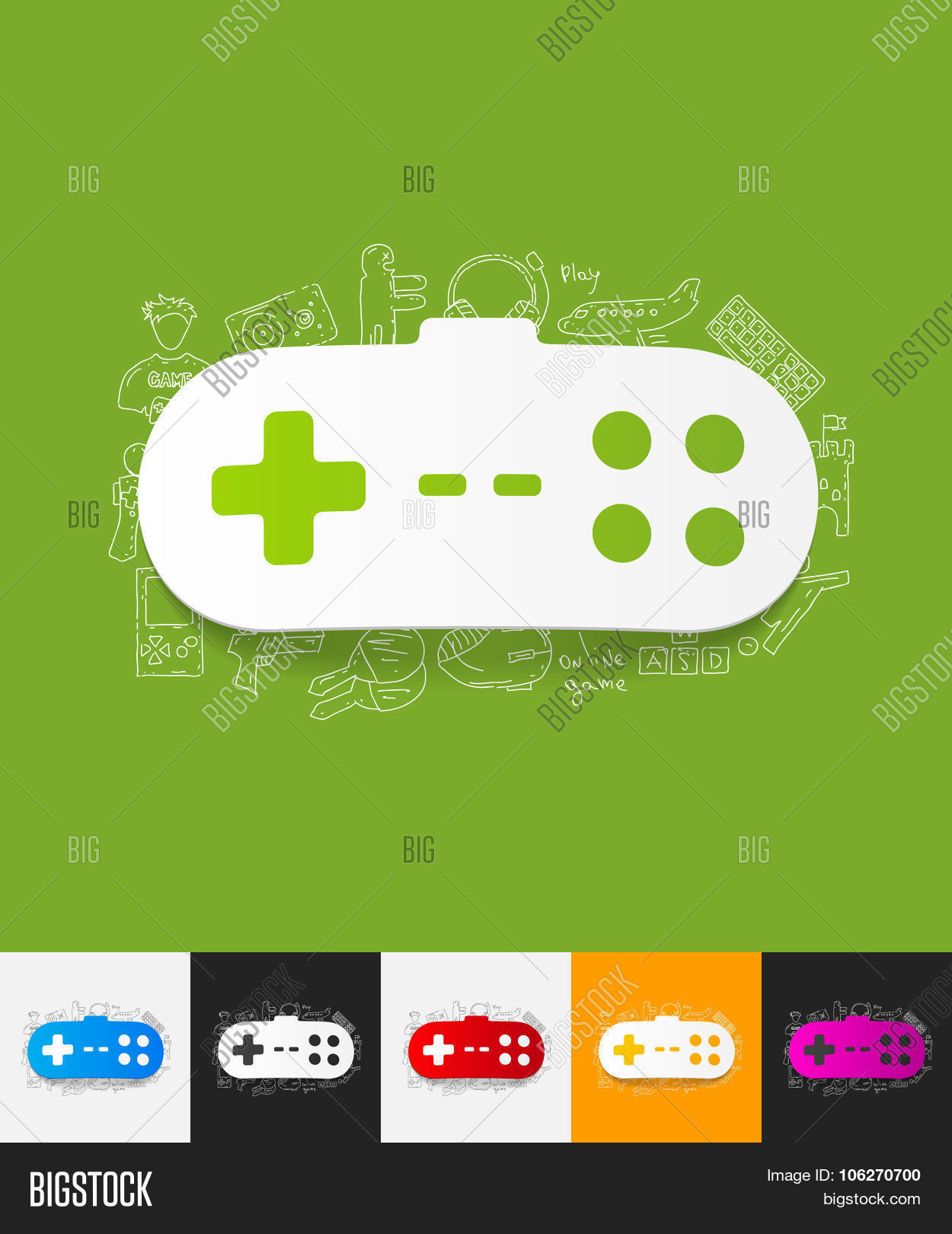 Joystick Paper Vector & Photo (Free Trial) | Bigstock