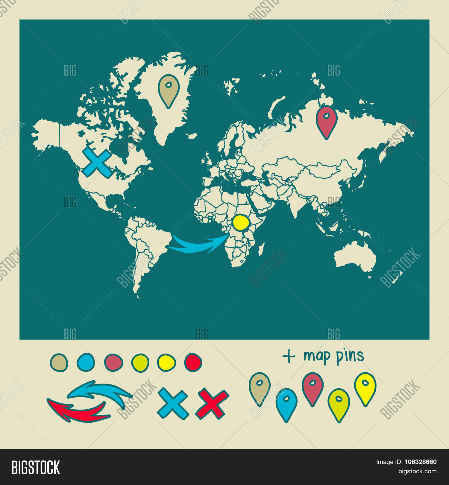 Hand Drawn World Map Vector & Photo (Free Trial) | Bigstock