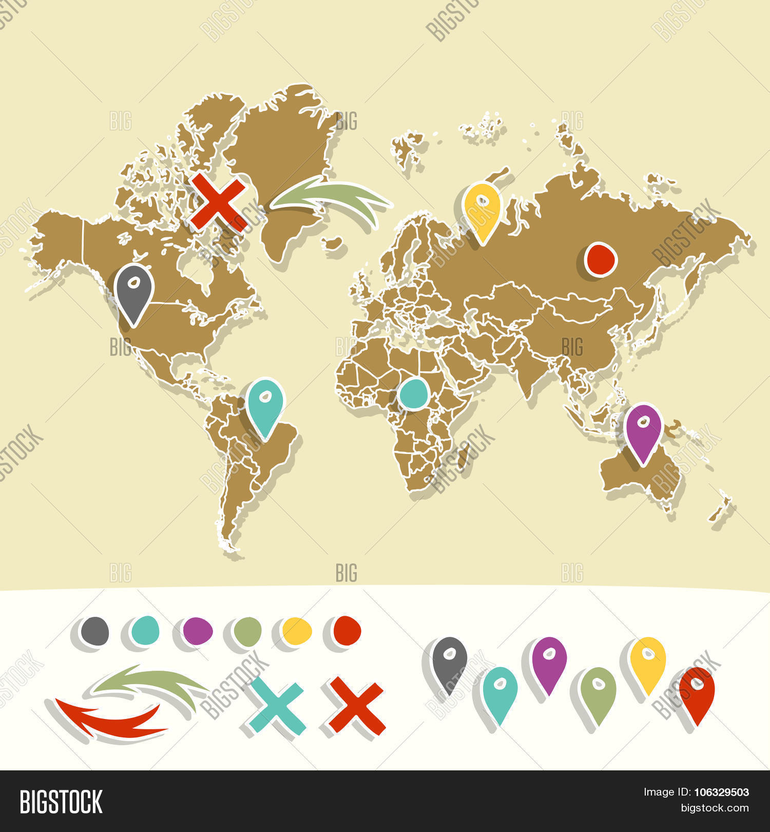 Hand Drawn World Map Vector & Photo (Free Trial) | Bigstock