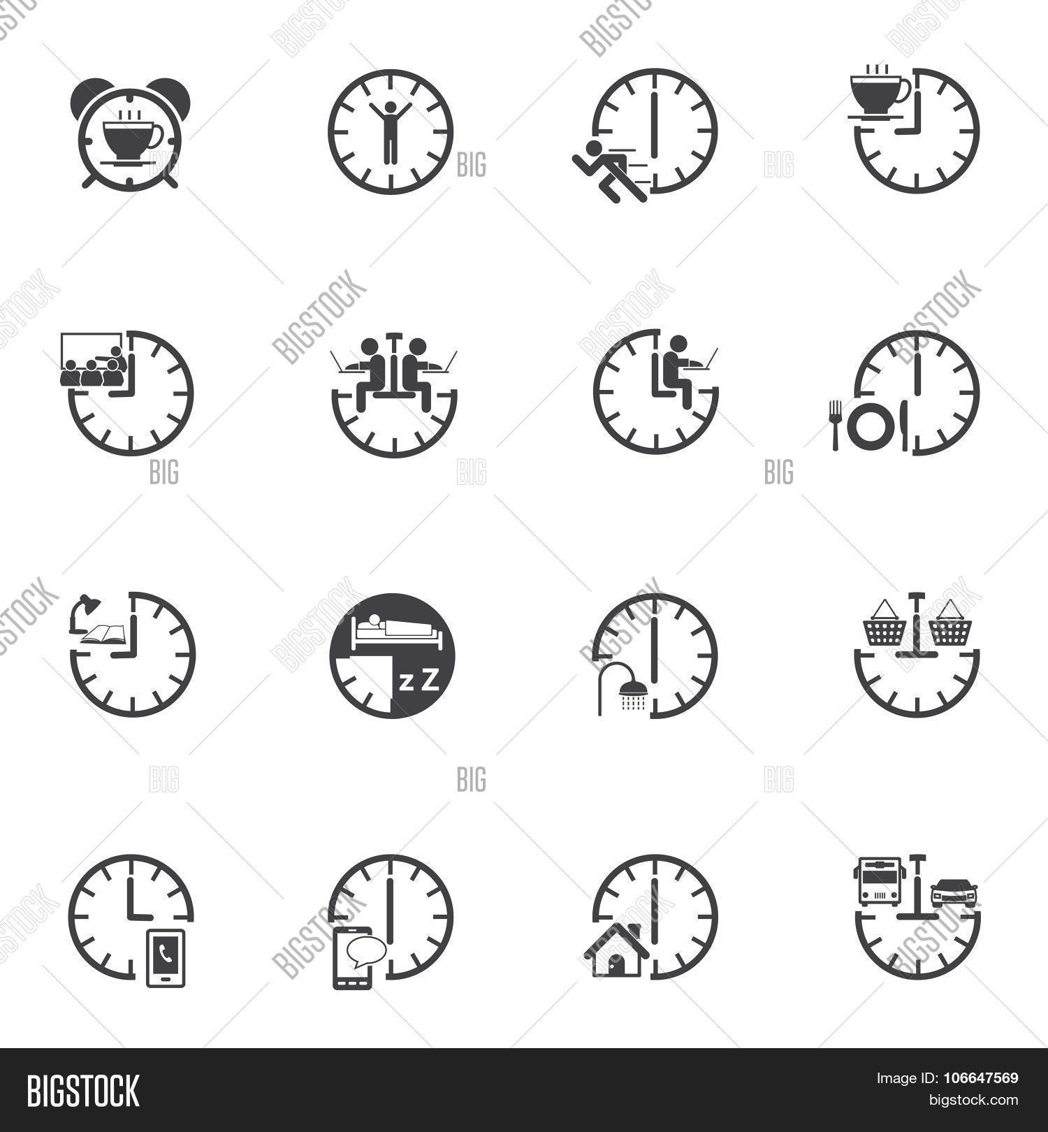 Time, Daily Routine. Vector & Photo (Free Trial) | Bigstock