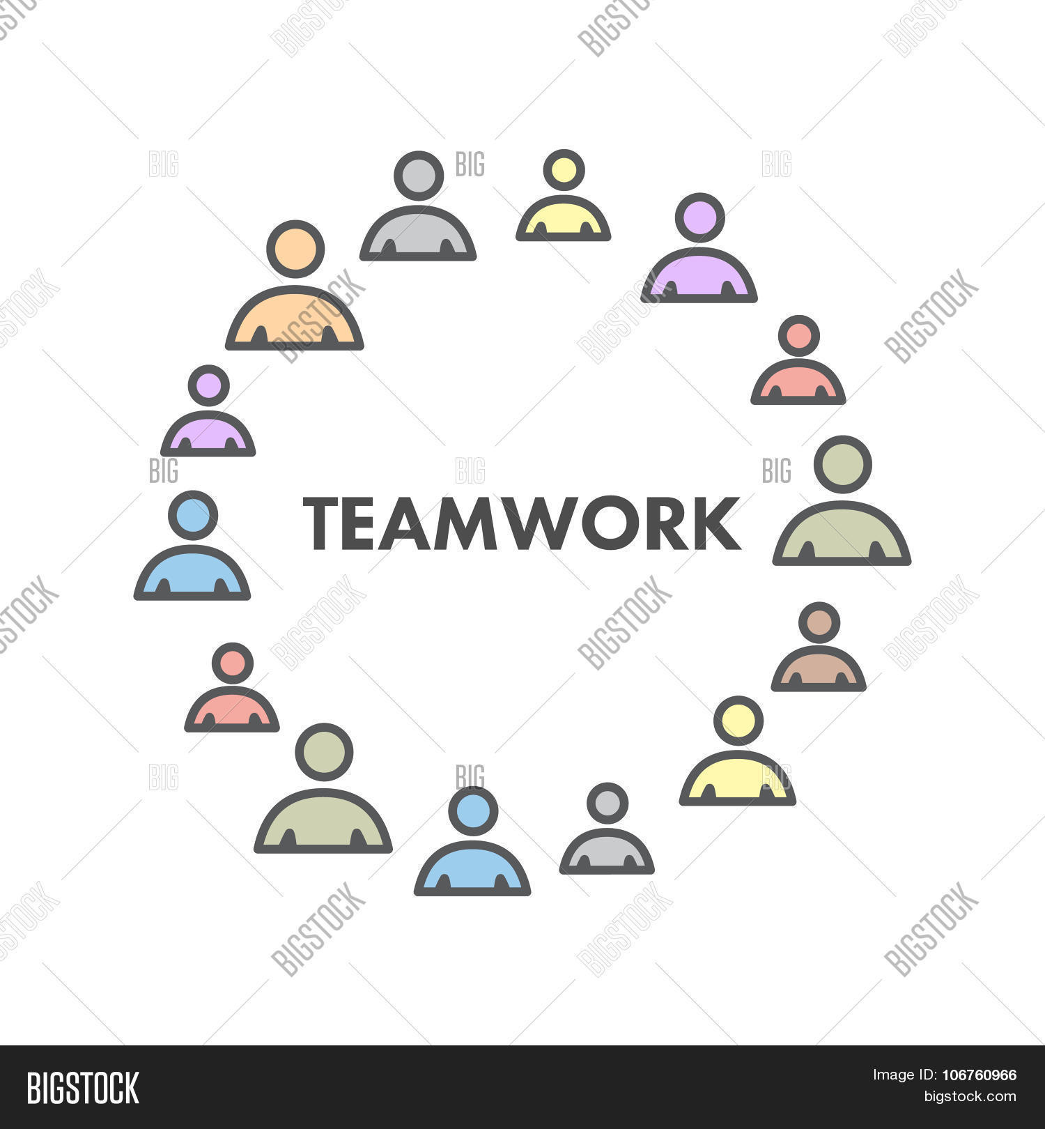 Line Icon Teamwork. Vector & Photo (Free Trial) | Bigstock