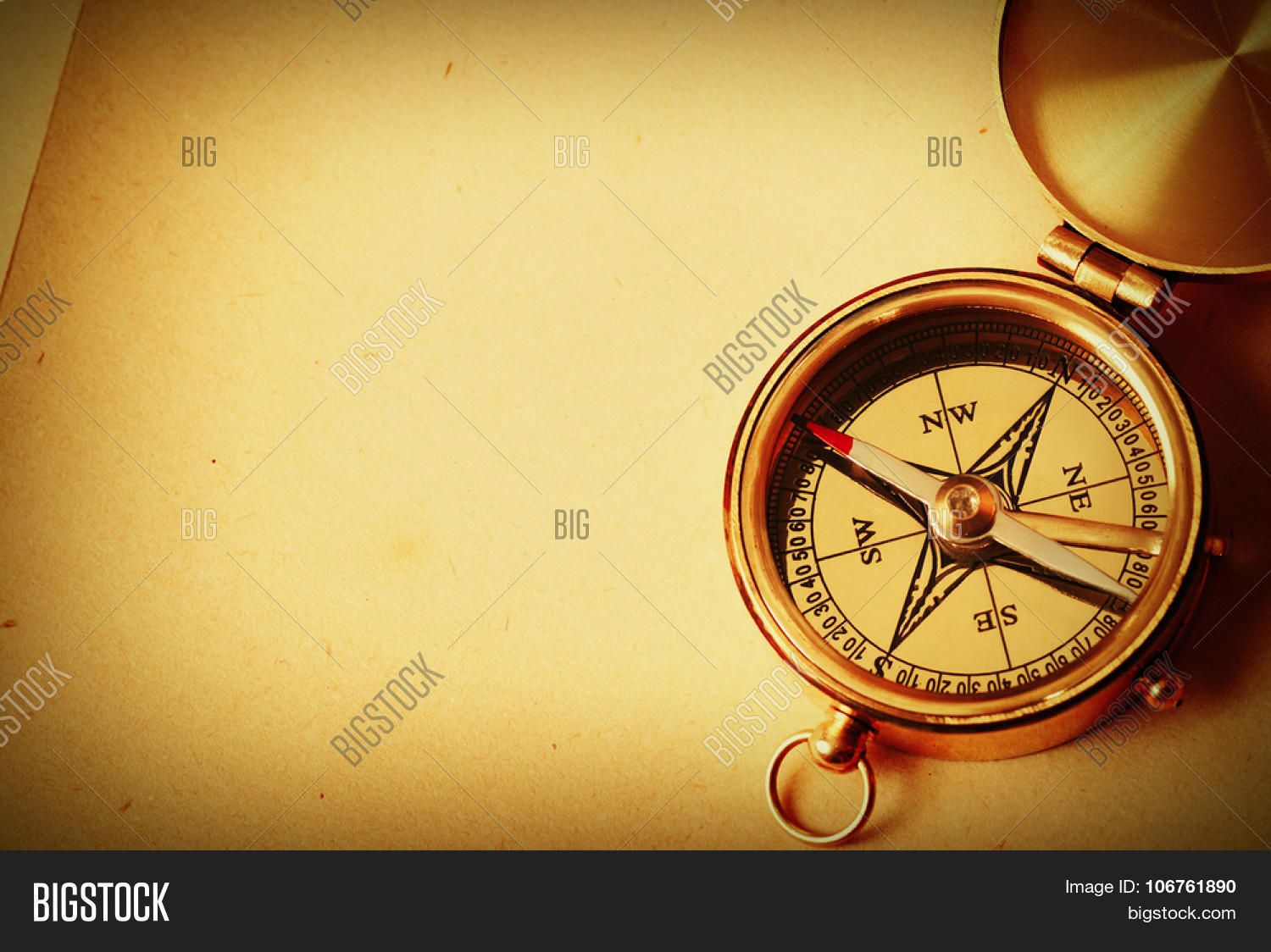 Antique Brass Compass Image & Photo (Free Trial) | Bigstock