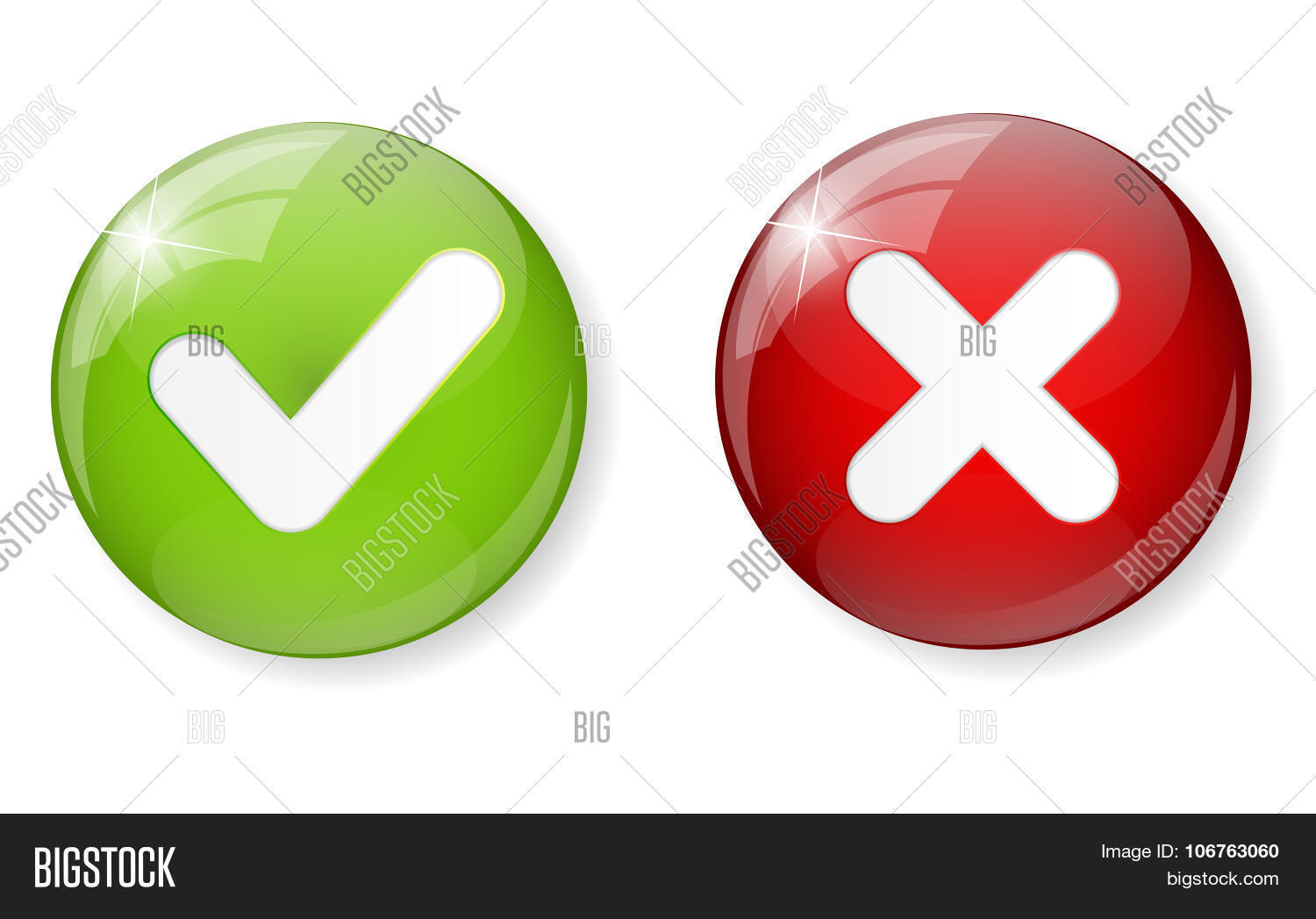 Red Green Check Mark Vector & Photo (Free Trial) | Bigstock