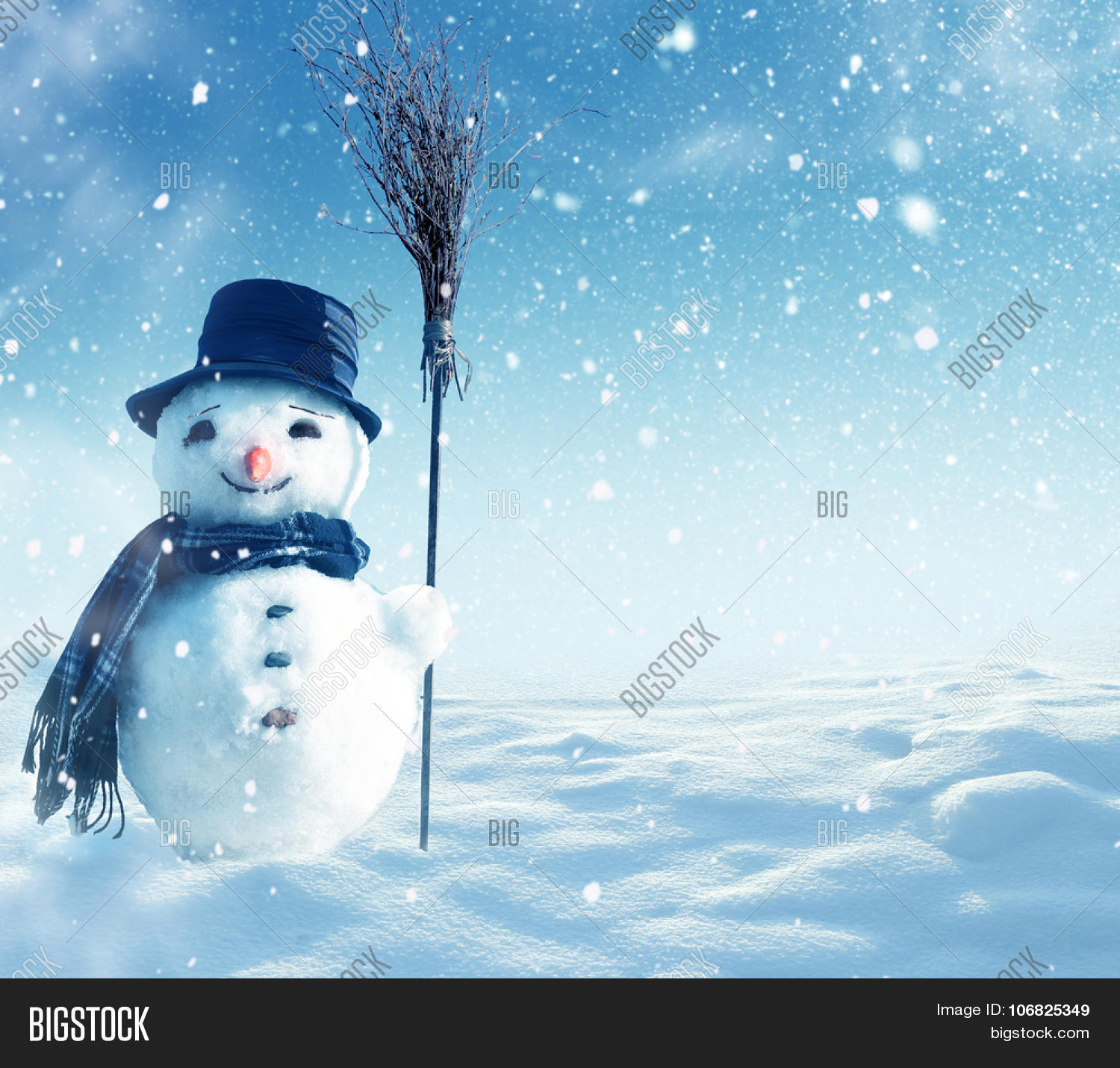 Happy Snowman Standing Image & Photo (Free Trial) | Bigstock