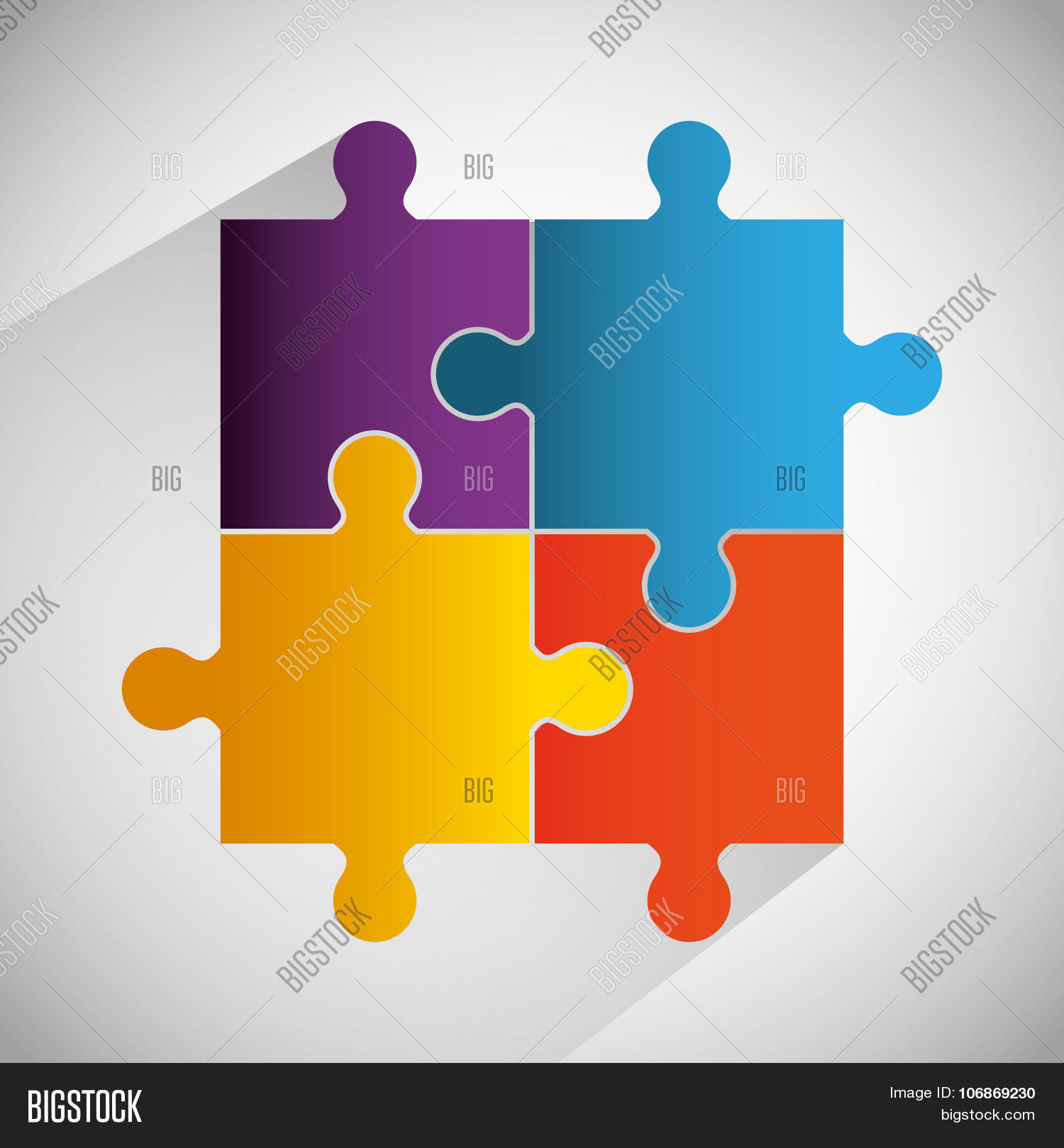 Puzzle Pieces Big Vector & Photo (Free Trial) | Bigstock