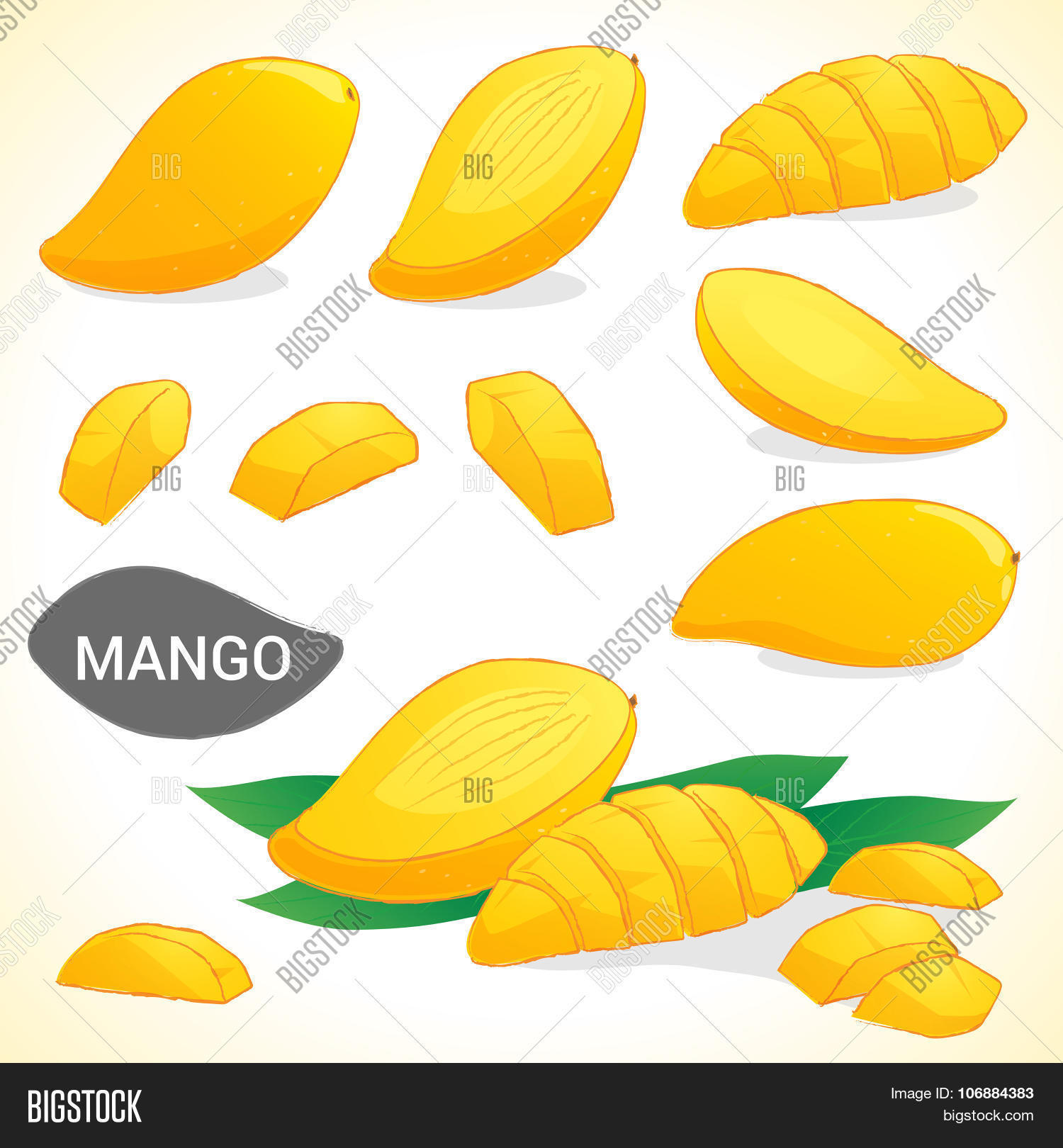Set Mango Vector Vector & Photo (Free Trial) | Bigstock