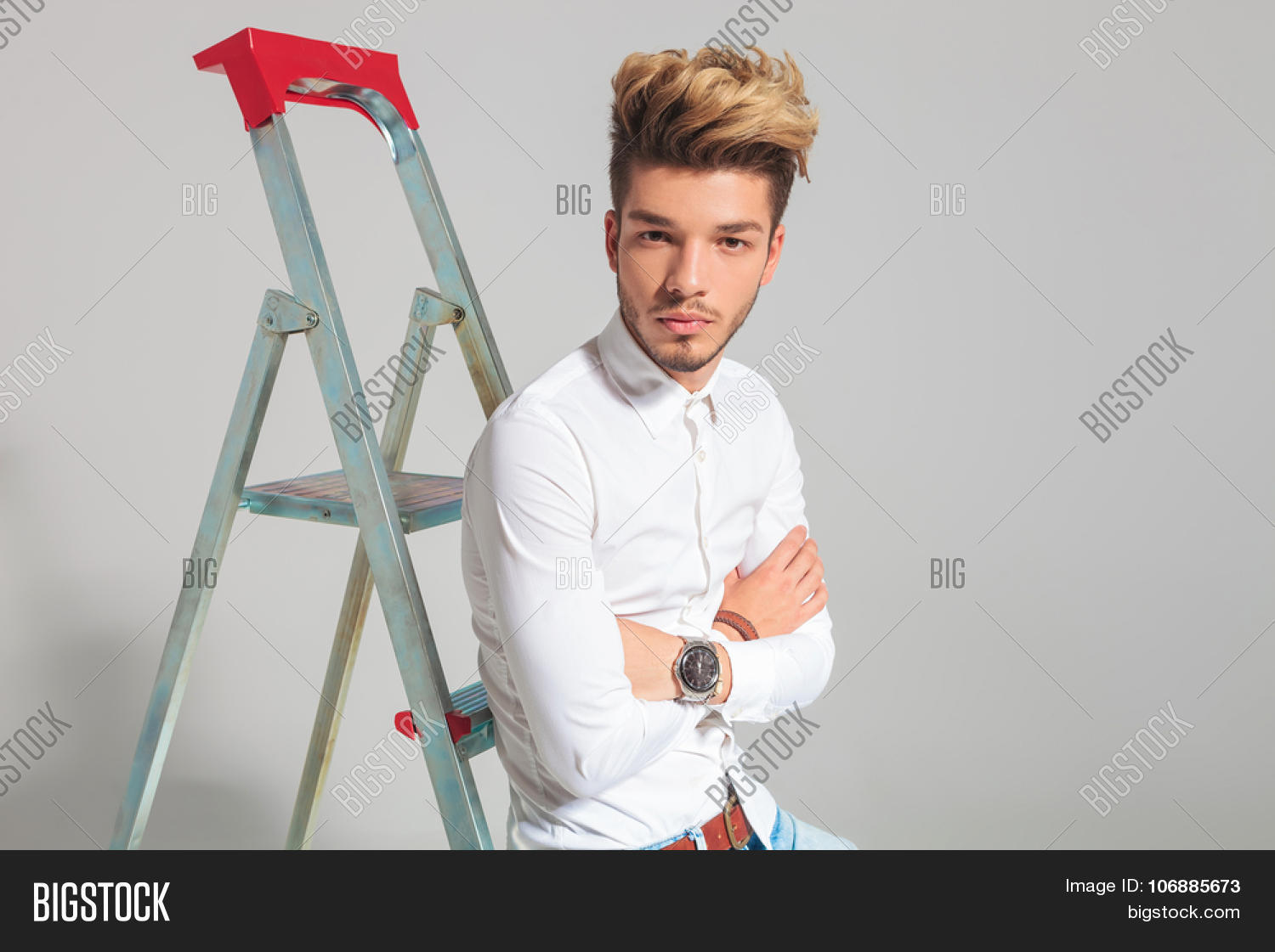 Portrait Man Leaning Image & Photo (Free Trial) | Bigstock
