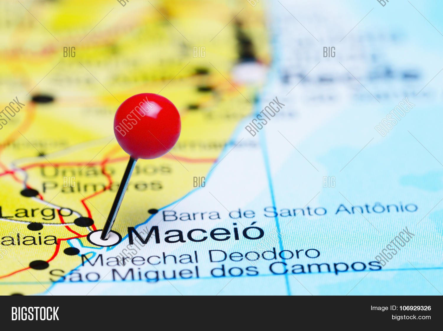 Maceio Pinned On Map Image & Photo (Free Trial) | Bigstock