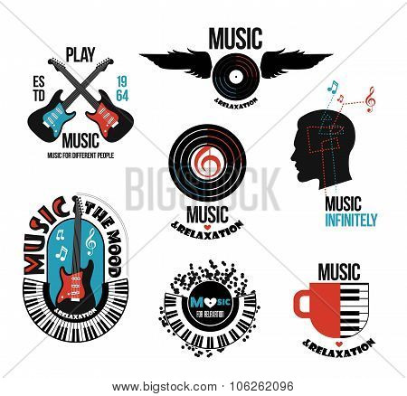 Set Musical Logos Vector & Photo (Free Trial) | Bigstock