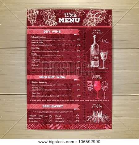 Vintage Wine Menu Vector & Photo (Free Trial) | Bigstock