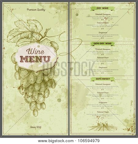 Vintage Wine Menu Vector & Photo (Free Trial) | Bigstock