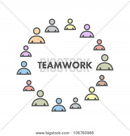 Line Icon Teamwork. Vector & Photo (Free Trial) | Bigstock
