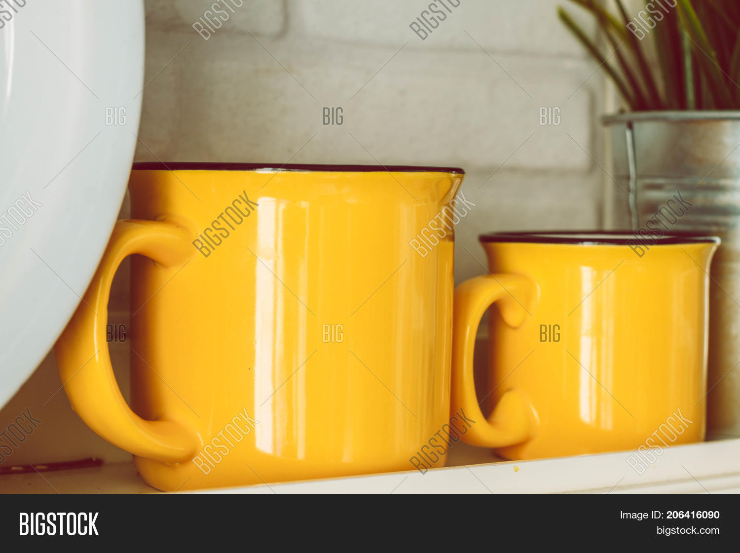 Yellow Cups White Image & Photo (Free Trial) | Bigstock