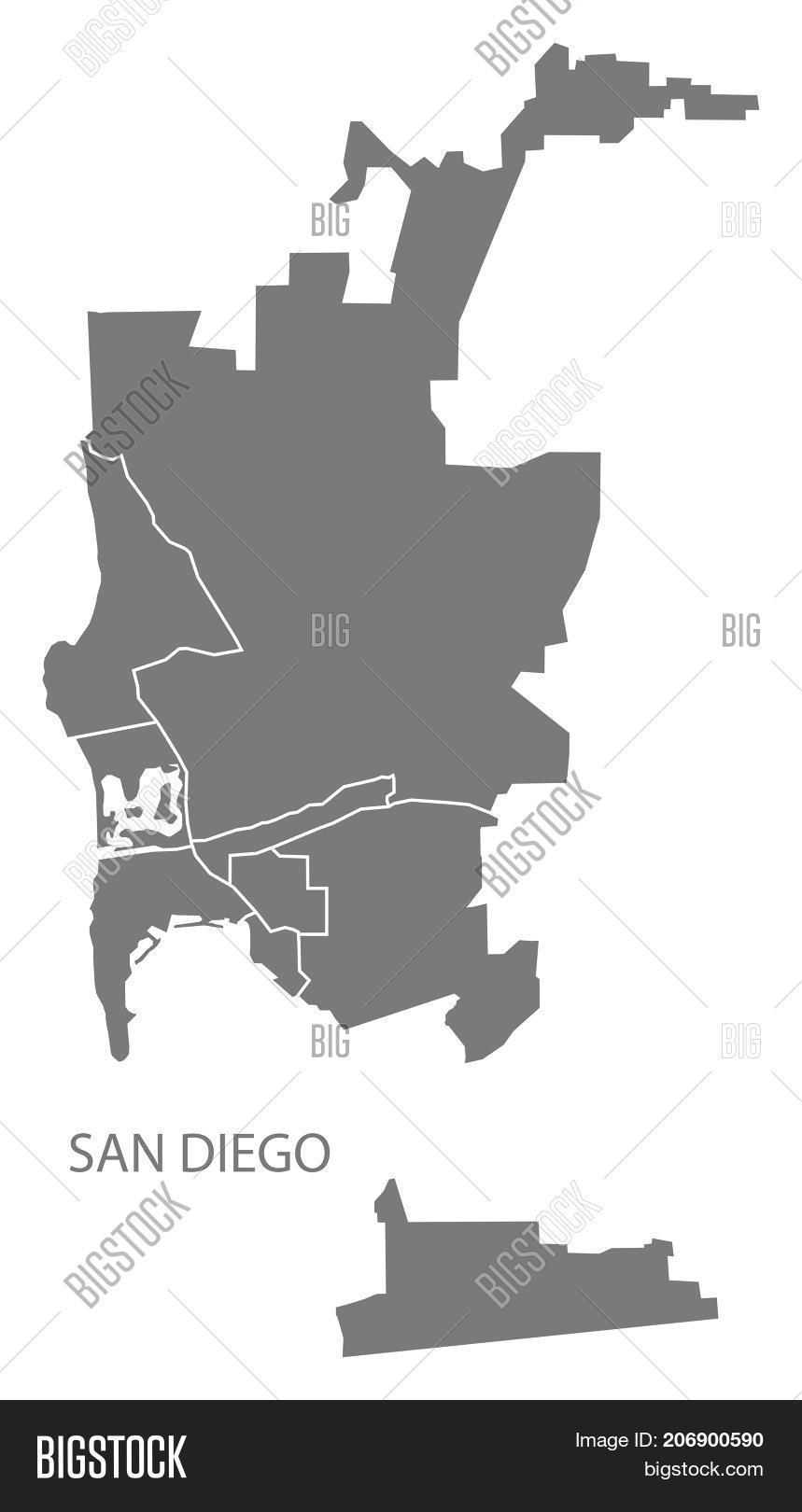 San Diego City Map Image & Photo (Free Trial) | Bigstock