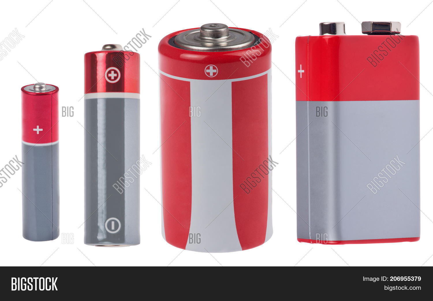 Set Red Grey Batteries Image & Photo (Free Trial) | Bigstock