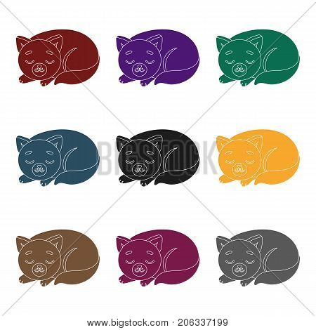 Sleeping Cat Icon Vector & Photo (Free Trial) | Bigstock