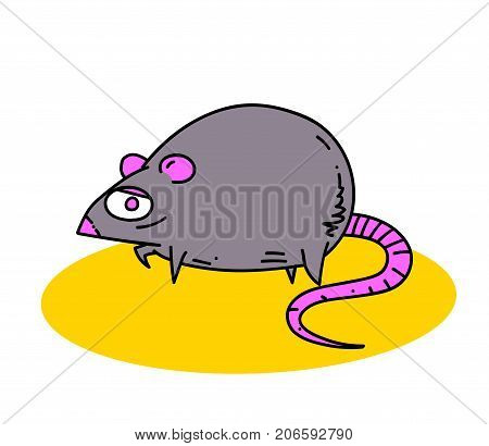 Fat Rat Cartoon Hand Vector & Photo (Free Trial) | Bigstock