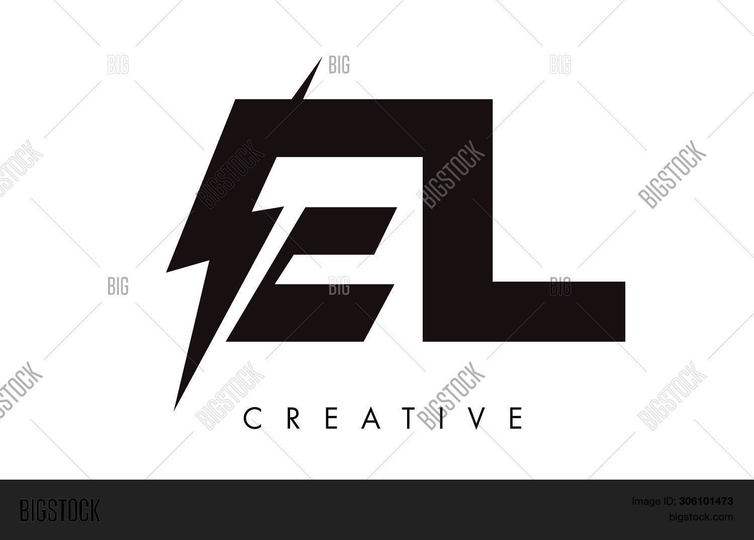 El Letter Logo Design Vector & Photo (Free Trial) | Bigstock