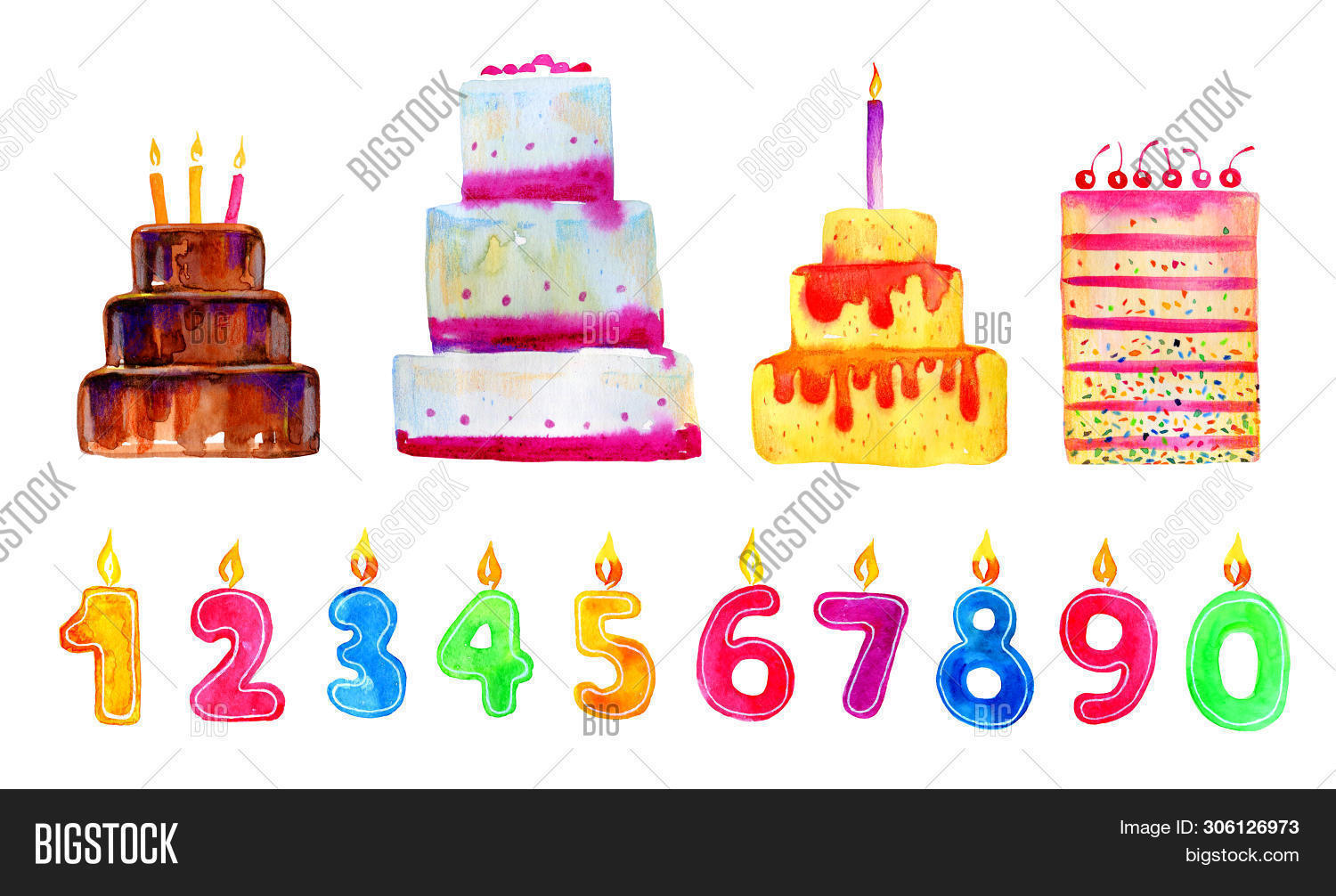Birthday Cakes Number Image & Photo (Free Trial) | Bigstock