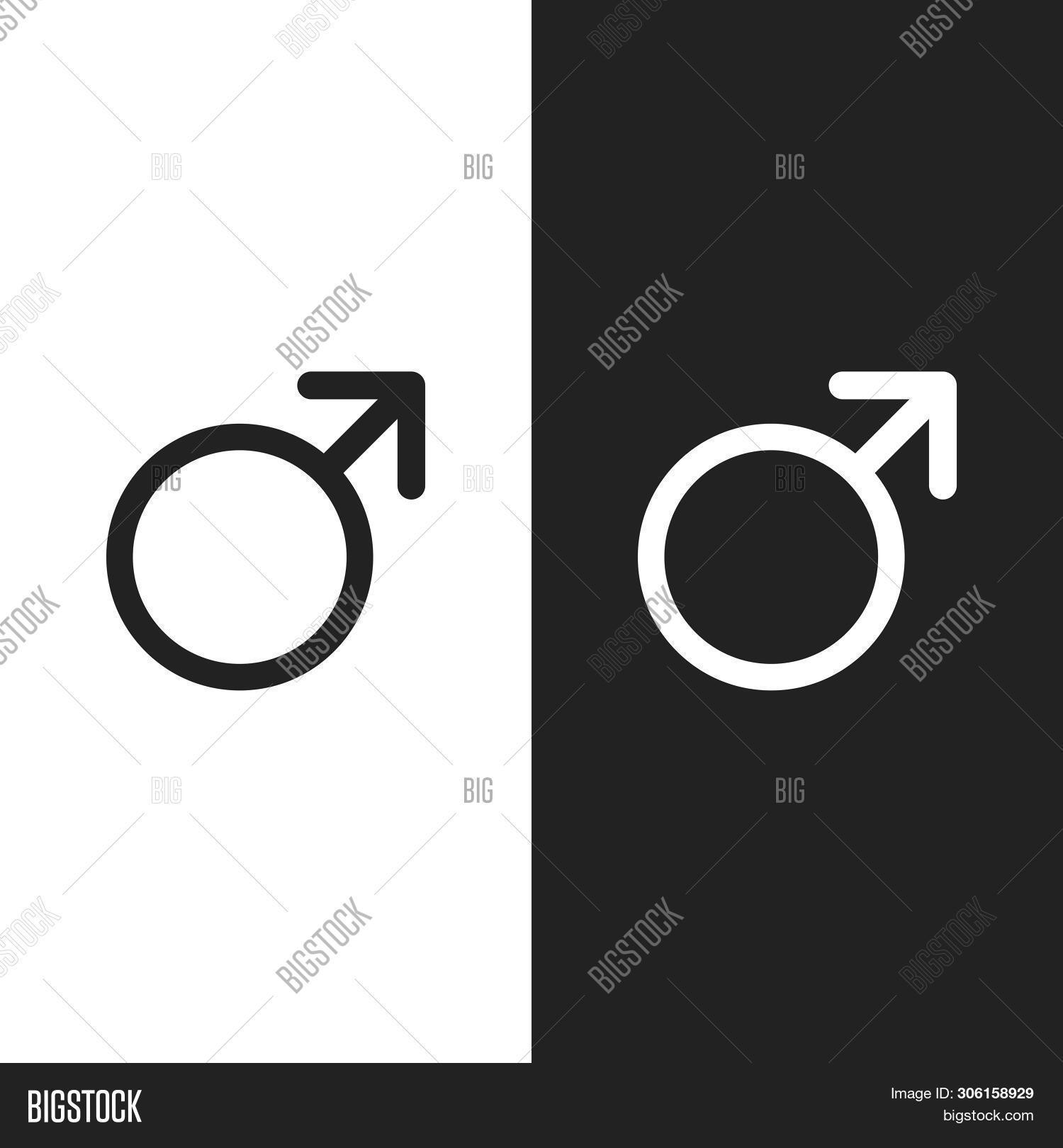 Male Symbol On Black Vector & Photo (Free Trial) | Bigstock