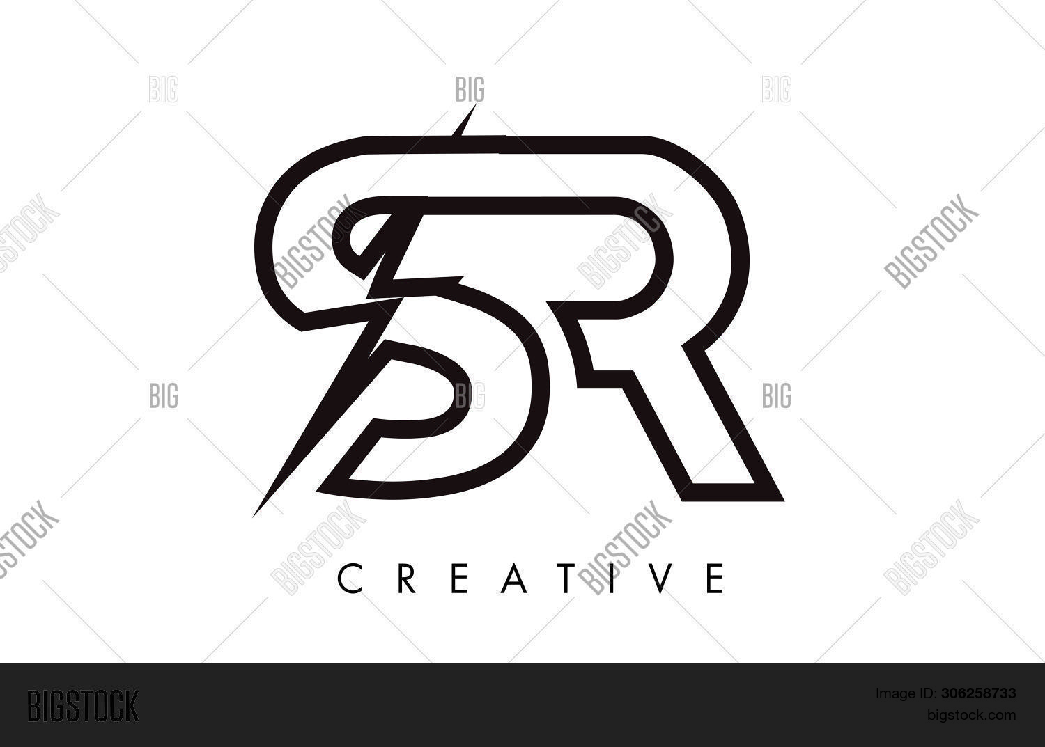 Sr Letter Logo Design Vector & Photo (Free Trial) | Bigstock