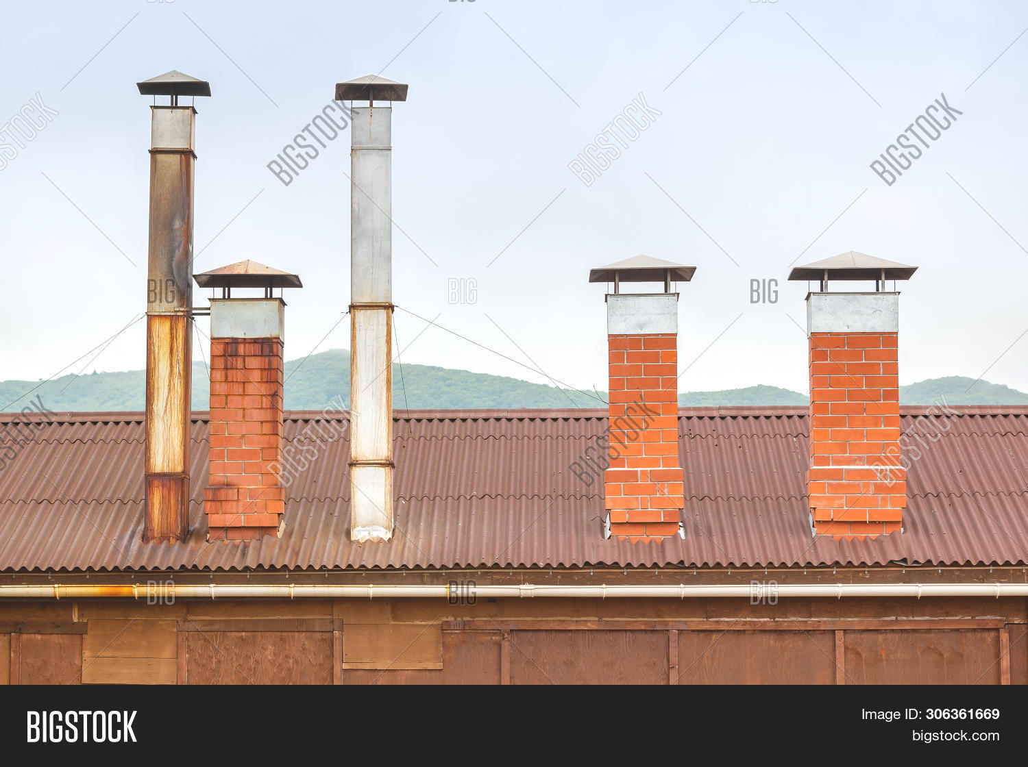 Brick Chimneys Tin Image & Photo (Free Trial) | Bigstock