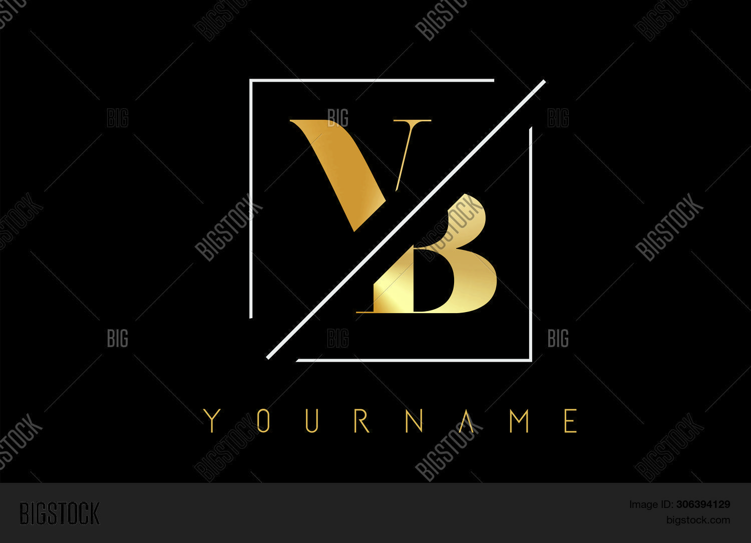 Vb Golden Letter Logo Vector & Photo (Free Trial) | Bigstock