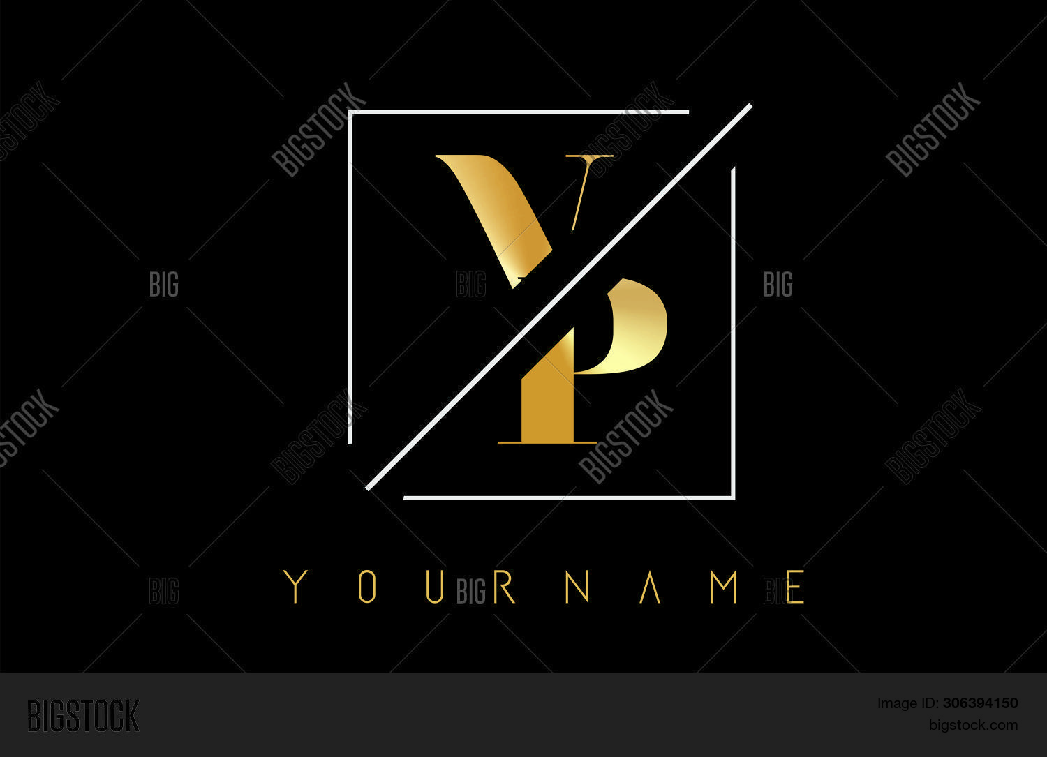Vp Golden Letter Logo Vector & Photo (Free Trial) | Bigstock