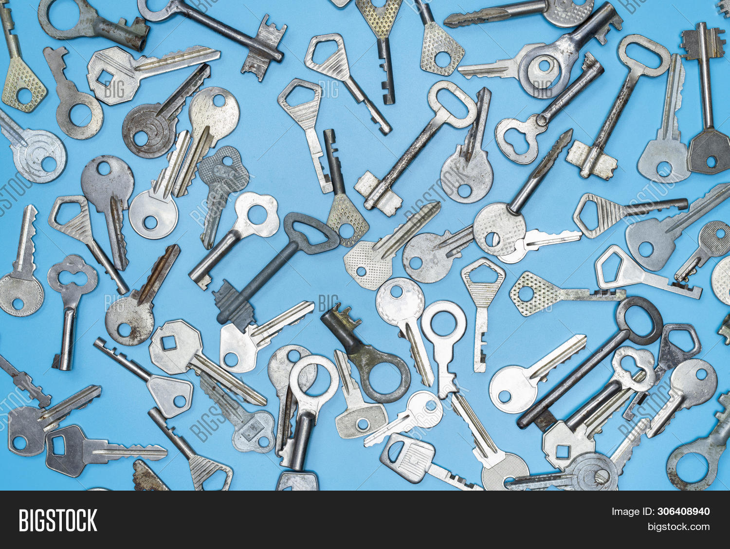 Keys Set On Blue Image & Photo (Free Trial) | Bigstock