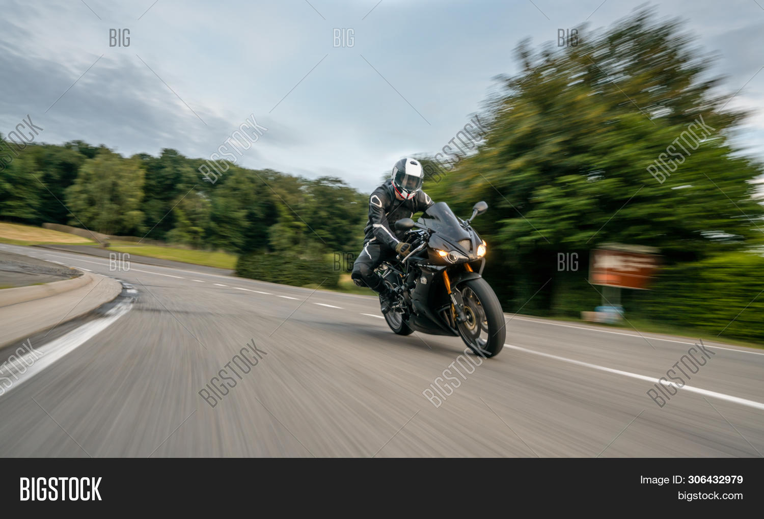 Motorbike On Road Image & Photo (Free Trial) | Bigstock