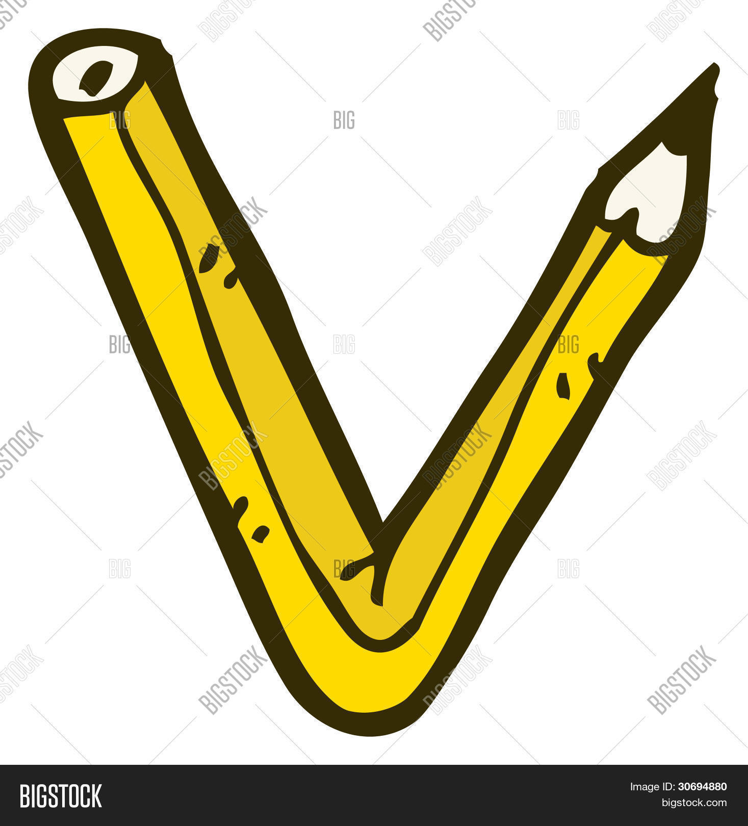 Cartoon Pencil Shaped Image & Photo (Free Trial) | Bigstock