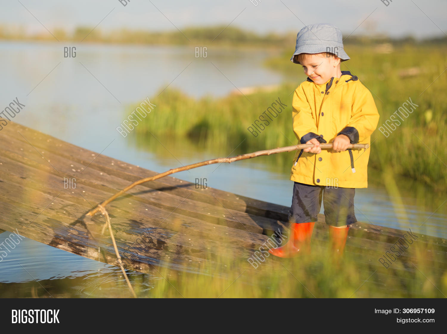Little Boy Fishing Image & Photo (Free Trial) | Bigstock