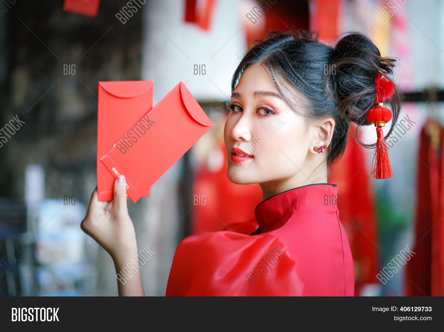Chinese Girl Red Dress Image & Photo (Free Trial) | Bigstock