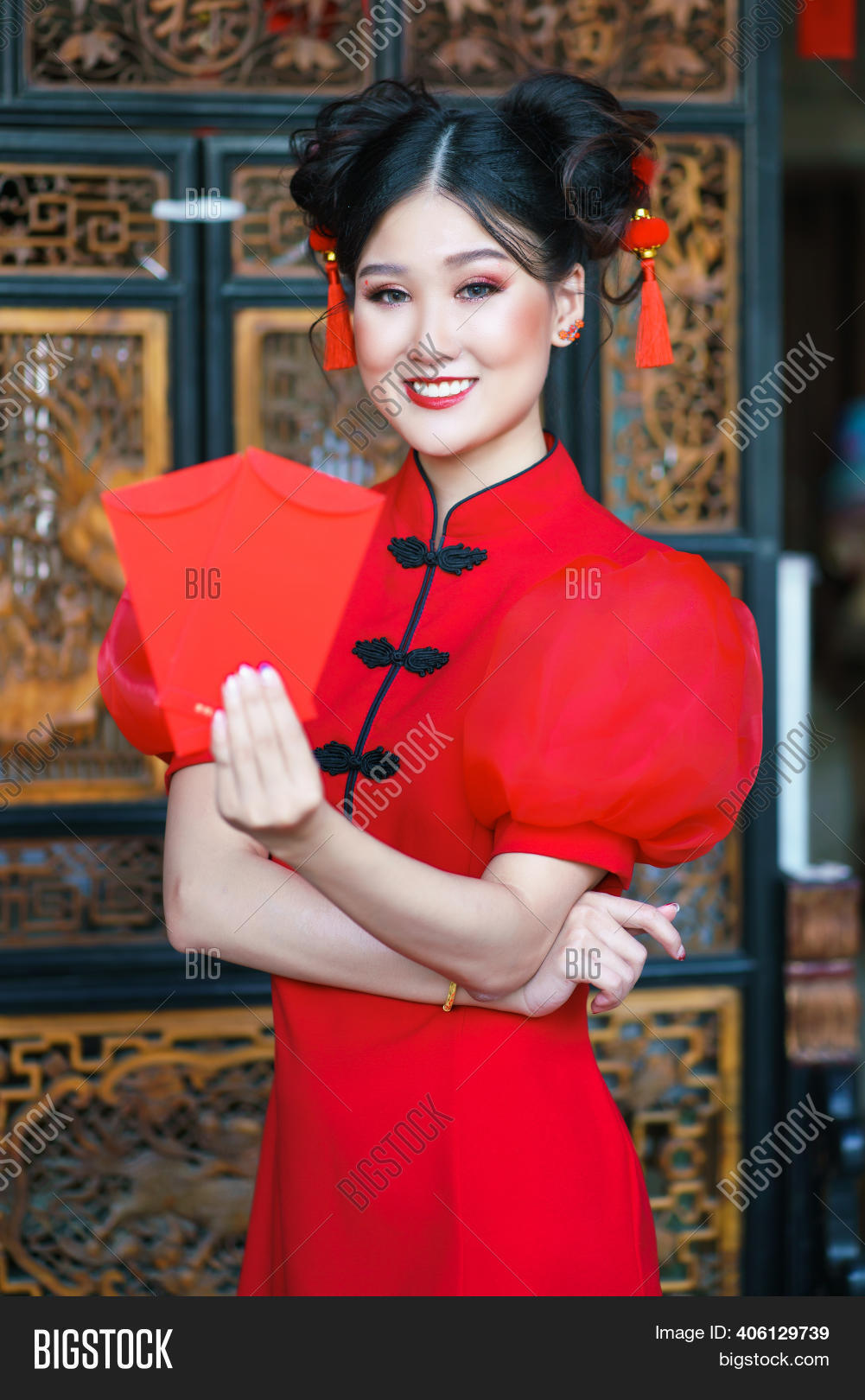 Chinese Girl Red Dress Image & Photo (Free Trial) | Bigstock