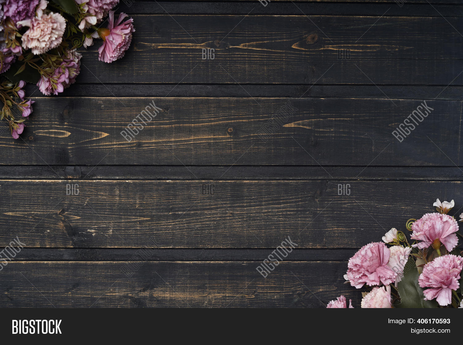 Pink Flowers On Wooden Image & Photo (Free Trial) | Bigstock