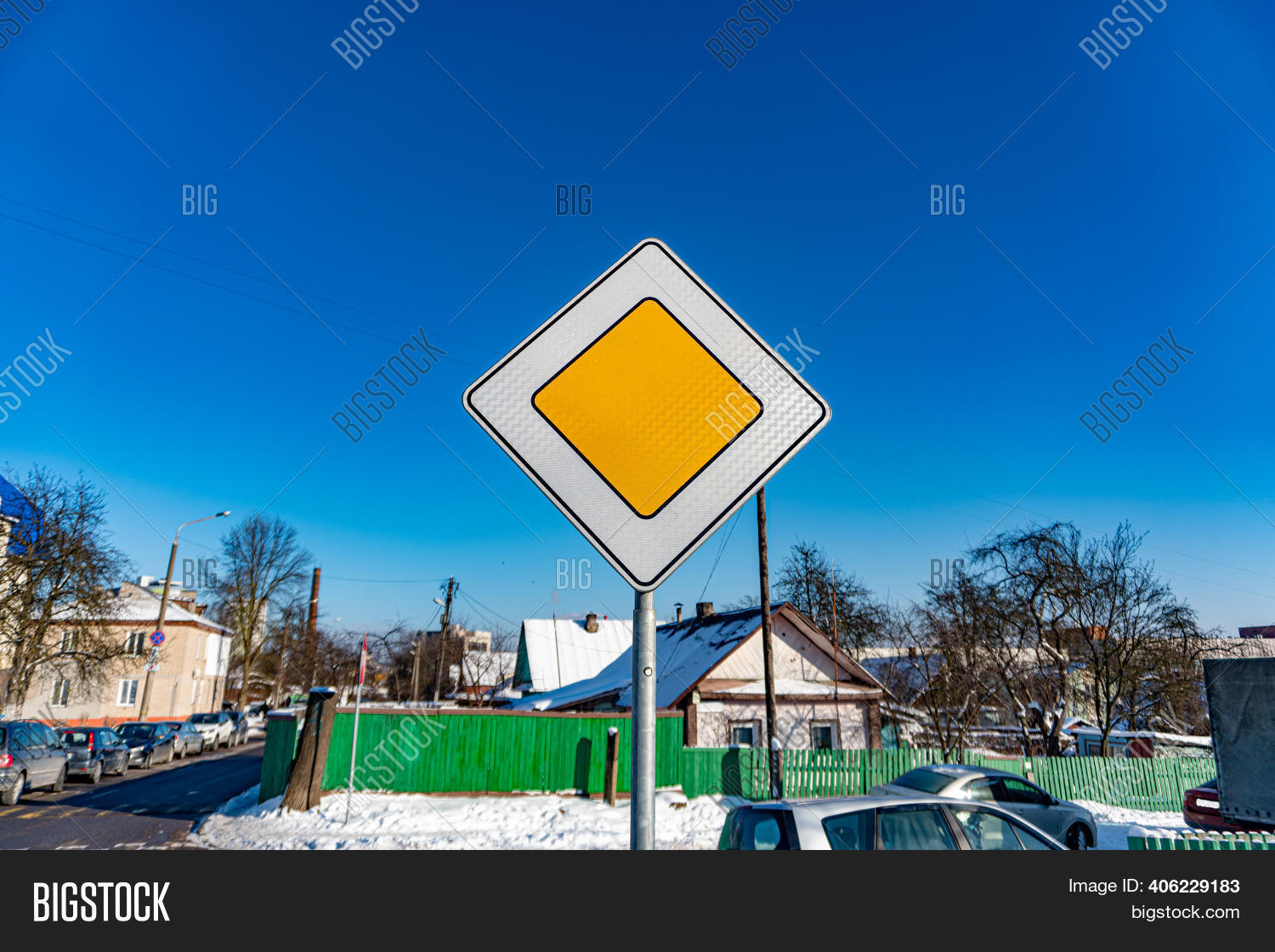 Sign Main Road On Blue Image & Photo (Free Trial) | Bigstock