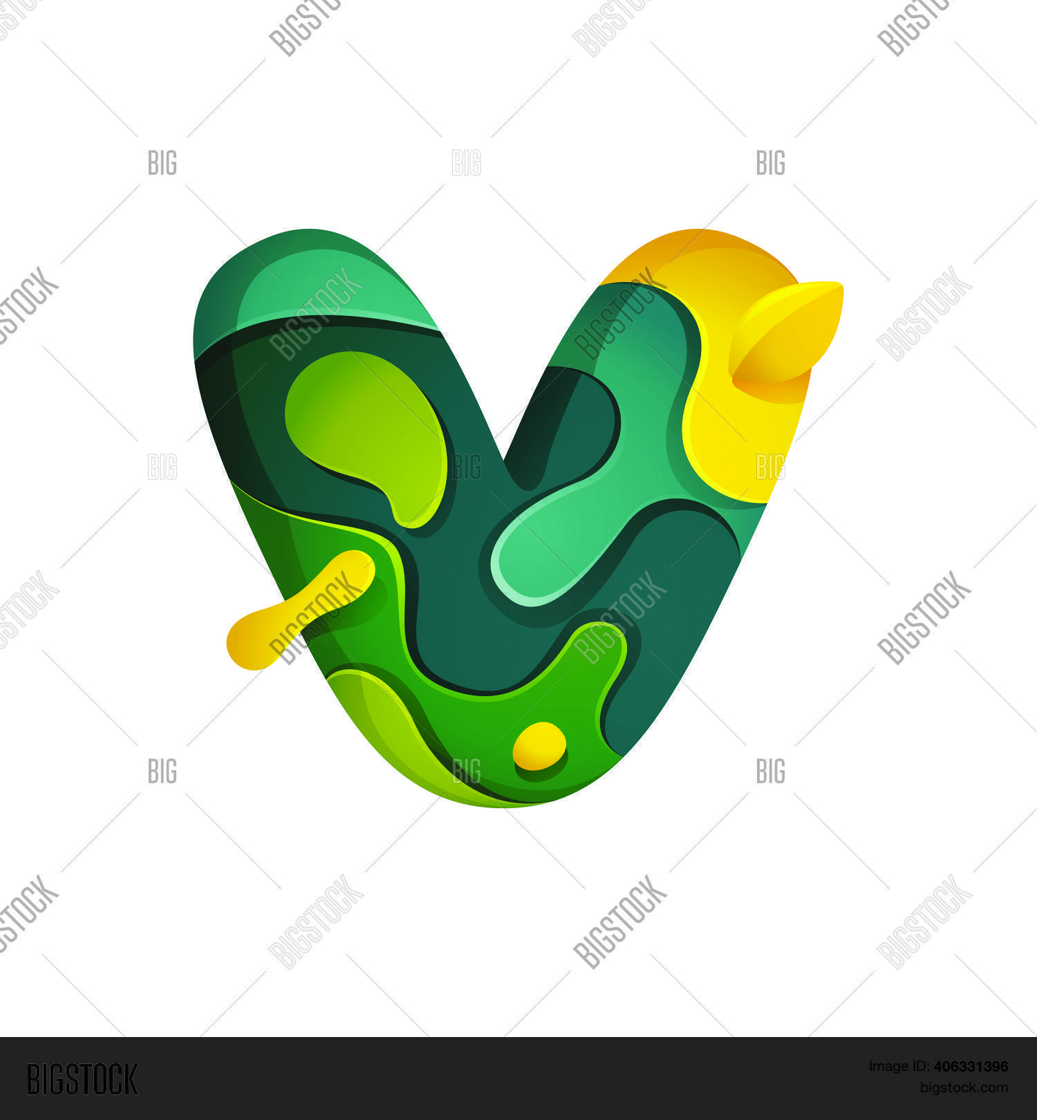 Paper Cut Letter V Vector & Photo (Free Trial) | Bigstock