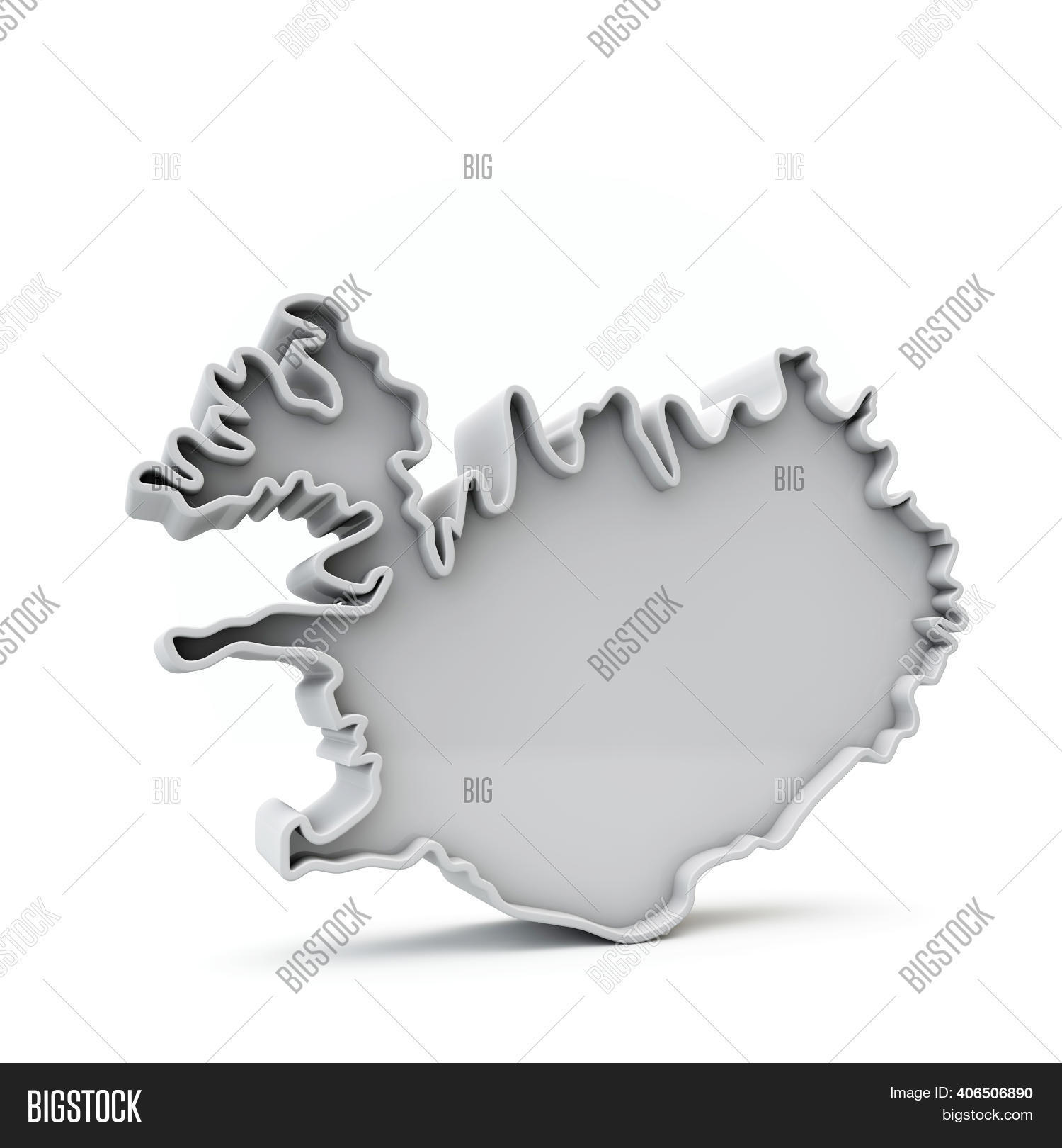 Iceland Simple 3d Map Image & Photo (Free Trial) | Bigstock