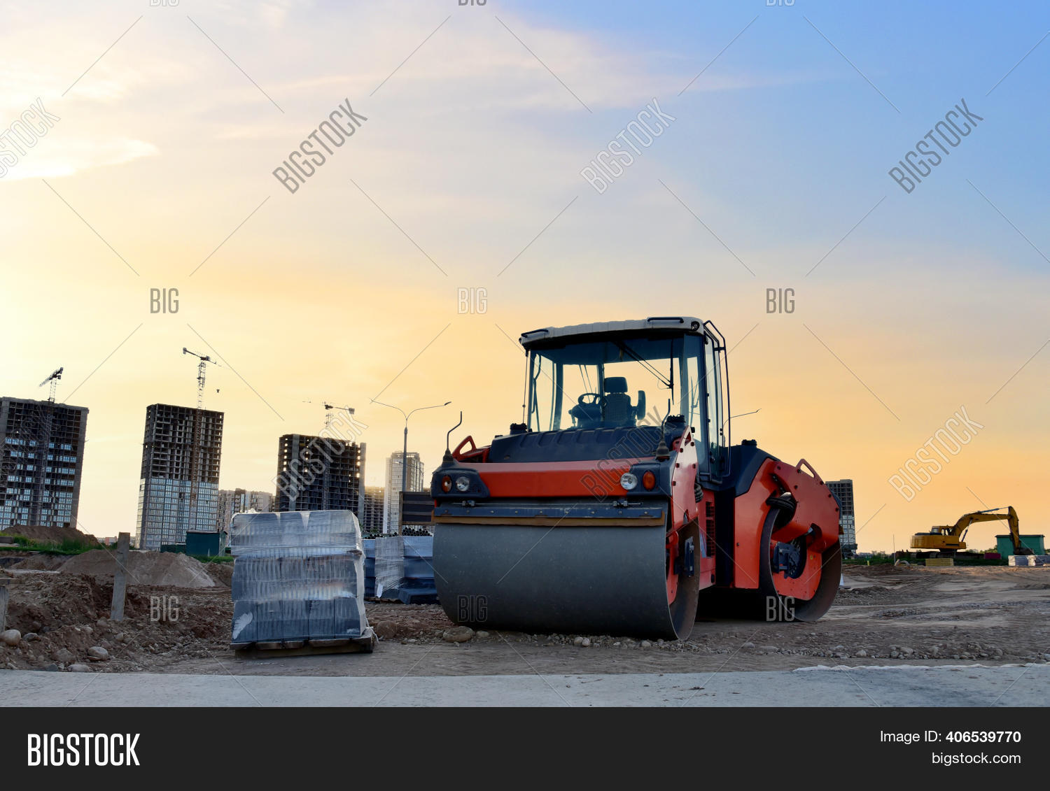 Paving Roller Machine Image & Photo (Free Trial) | Bigstock