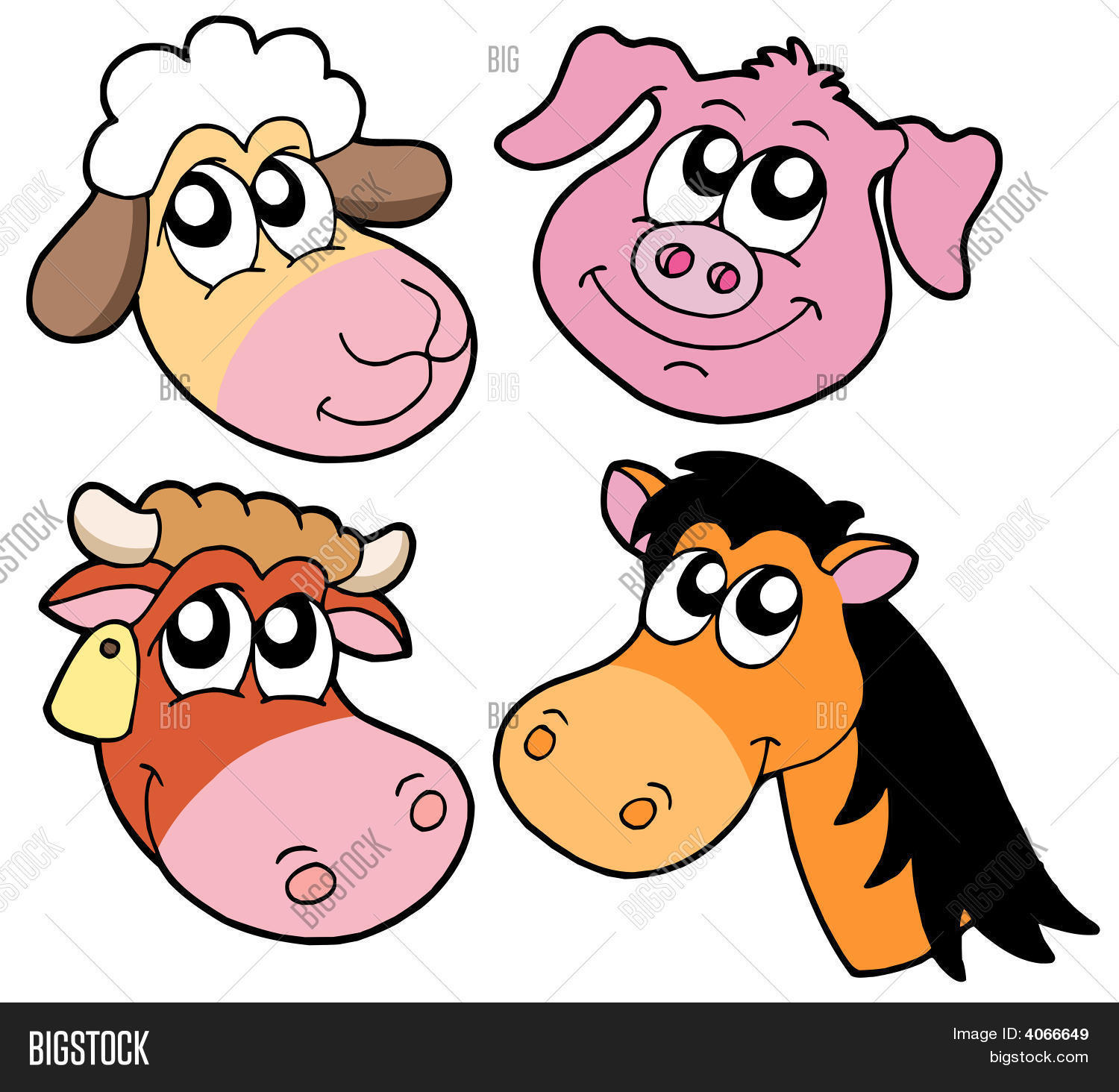 Farm Animal Head Clip Art at Werner Taylor blog