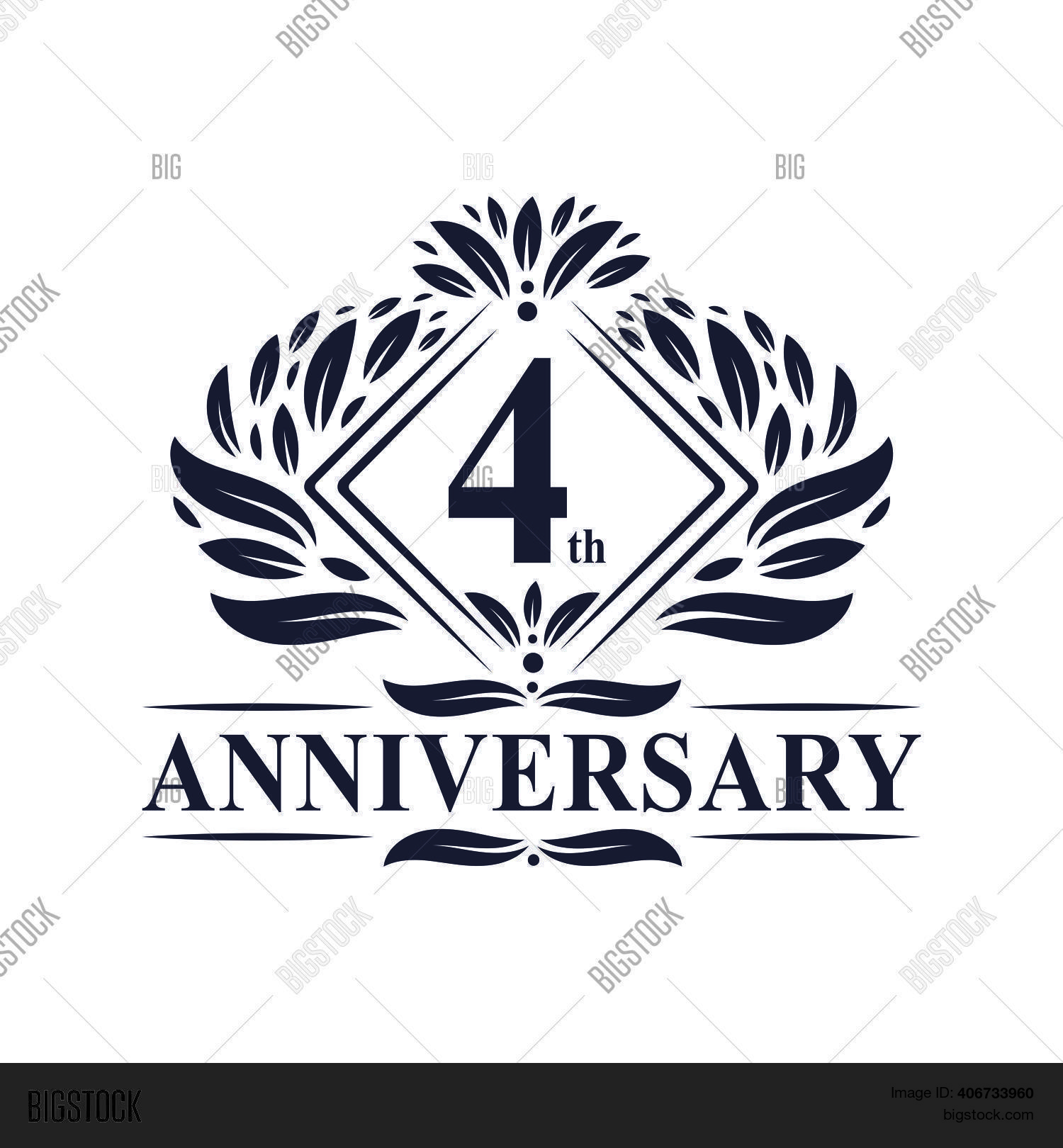 4 Years Anniversary Vector & Photo (Free Trial) | Bigstock