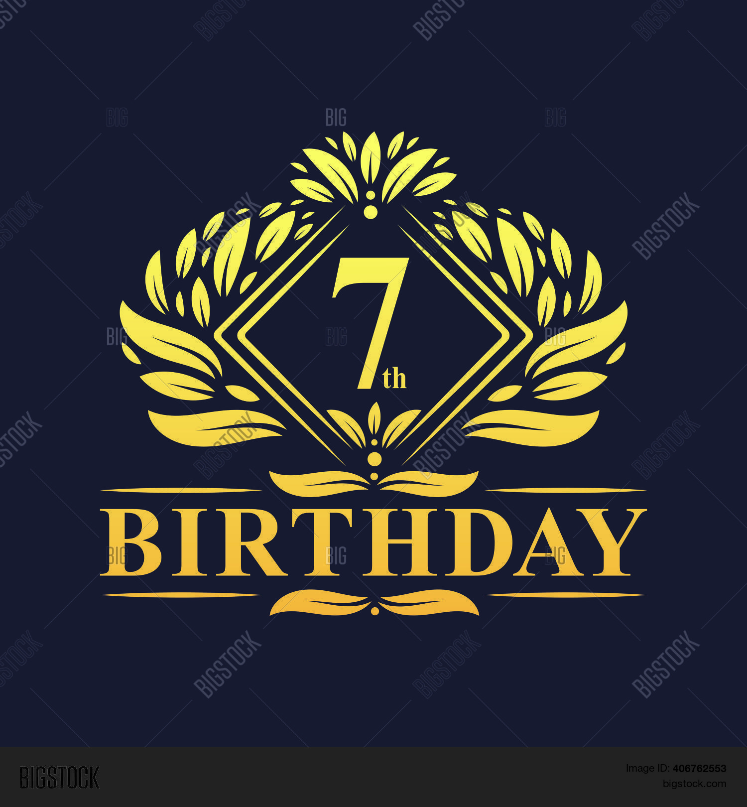 7 Years Birthday Logo Vector & Photo (Free Trial) | Bigstock