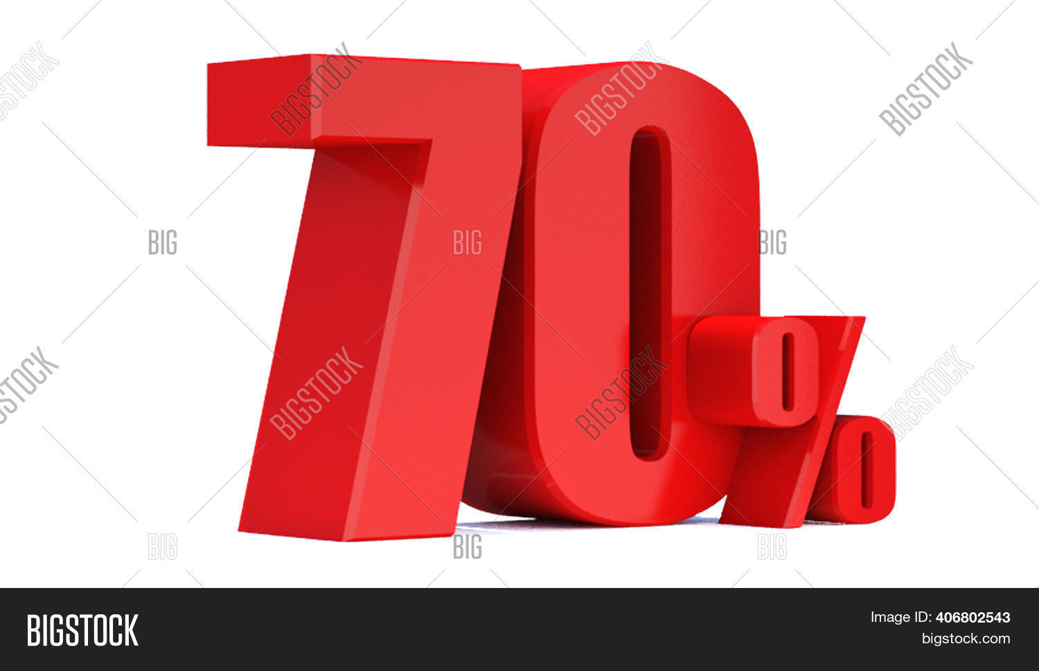 70 Percent Off 3d Sign Image & Photo (Free Trial) | Bigstock