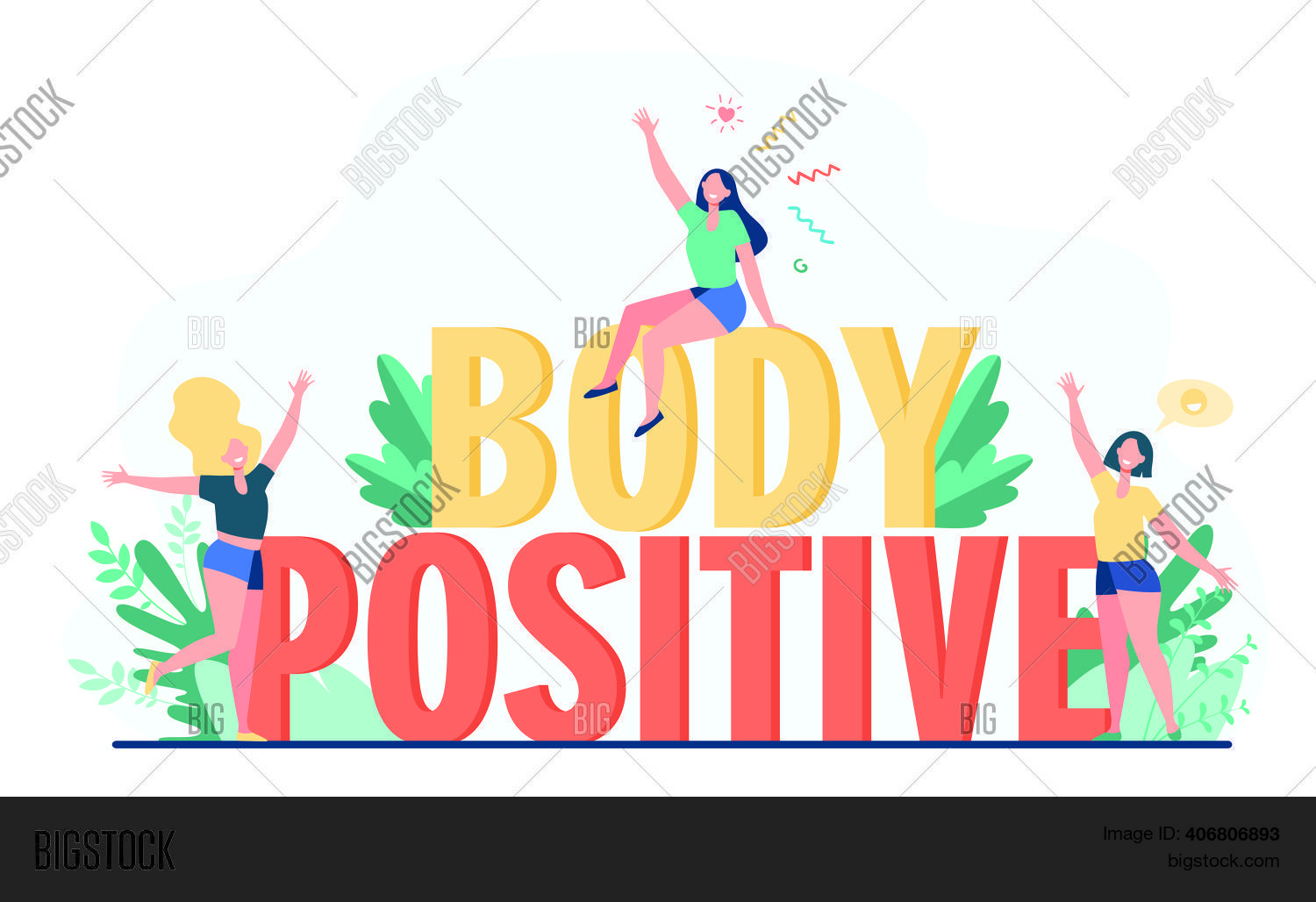 Happy Plus Size Women Vector & Photo (Free Trial) | Bigstock