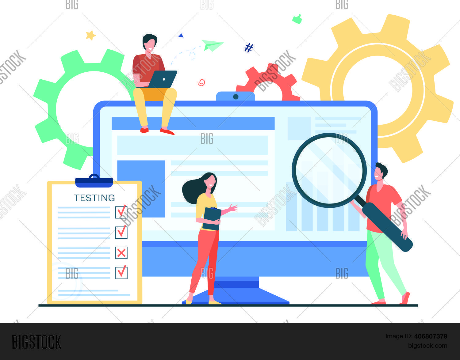 Tiny People Testing Vector & Photo (Free Trial) | Bigstock