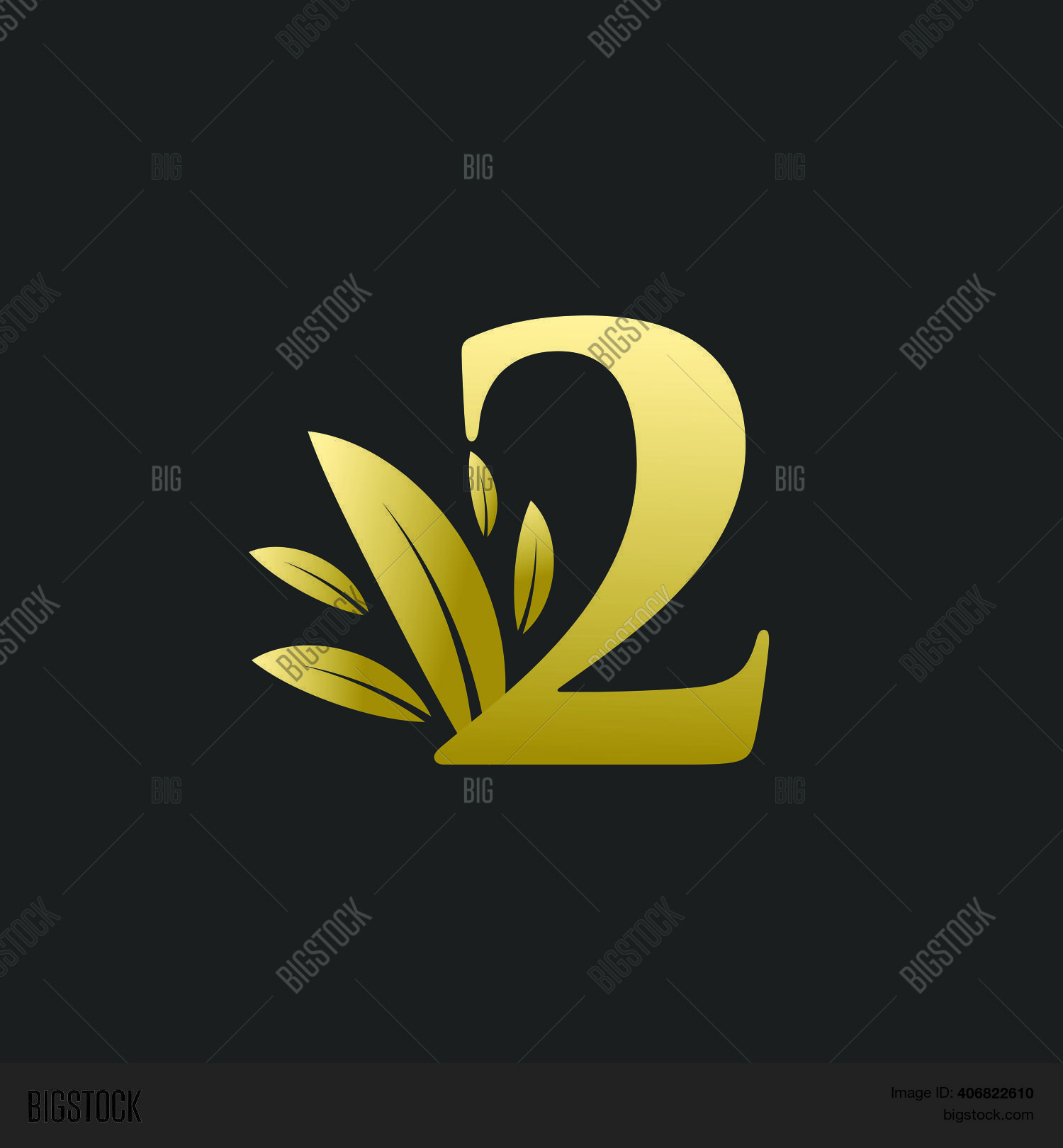 Golden Number Two Vector & Photo (Free Trial) | Bigstock