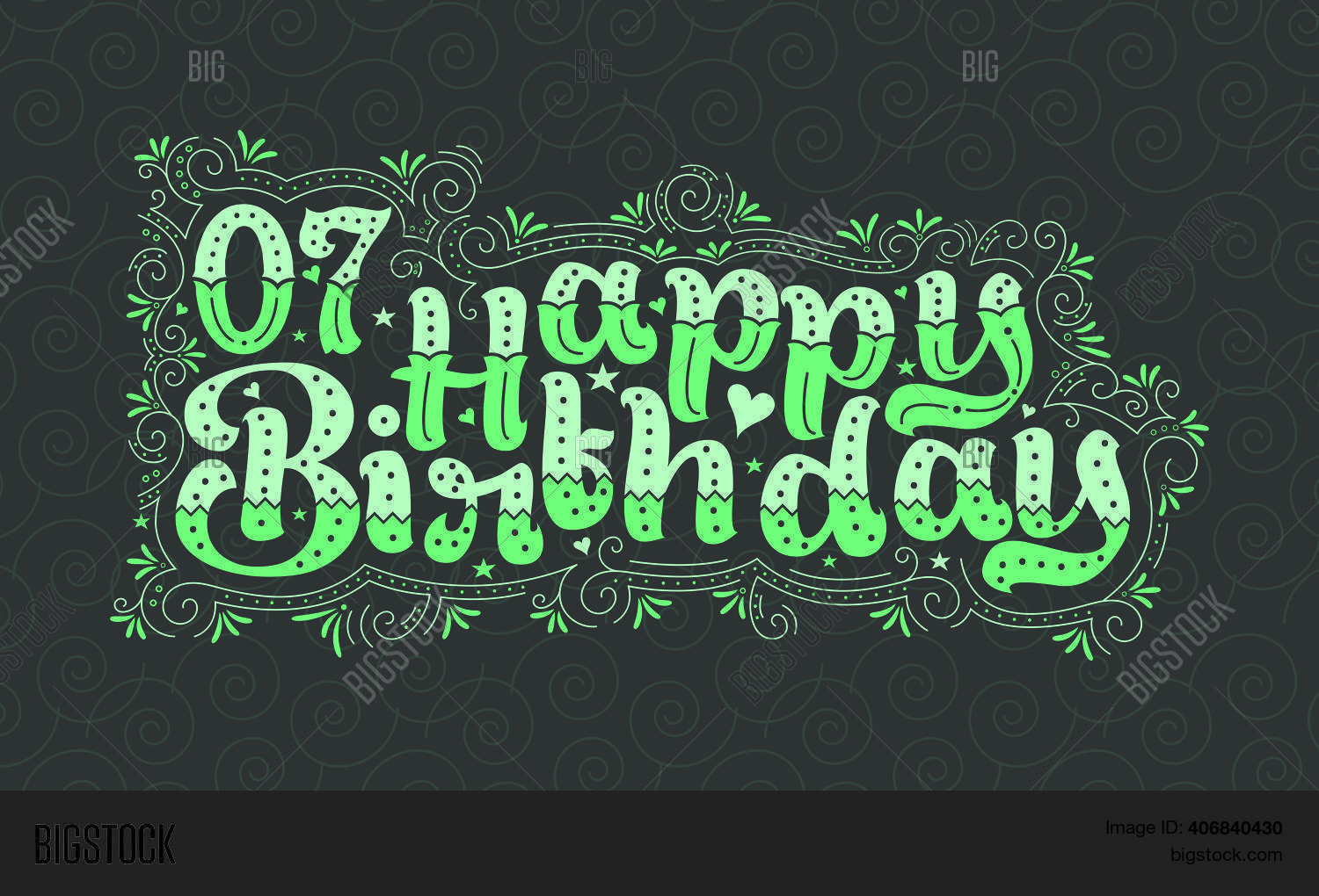 7th Happy Birthday Vector & Photo (Free Trial) | Bigstock