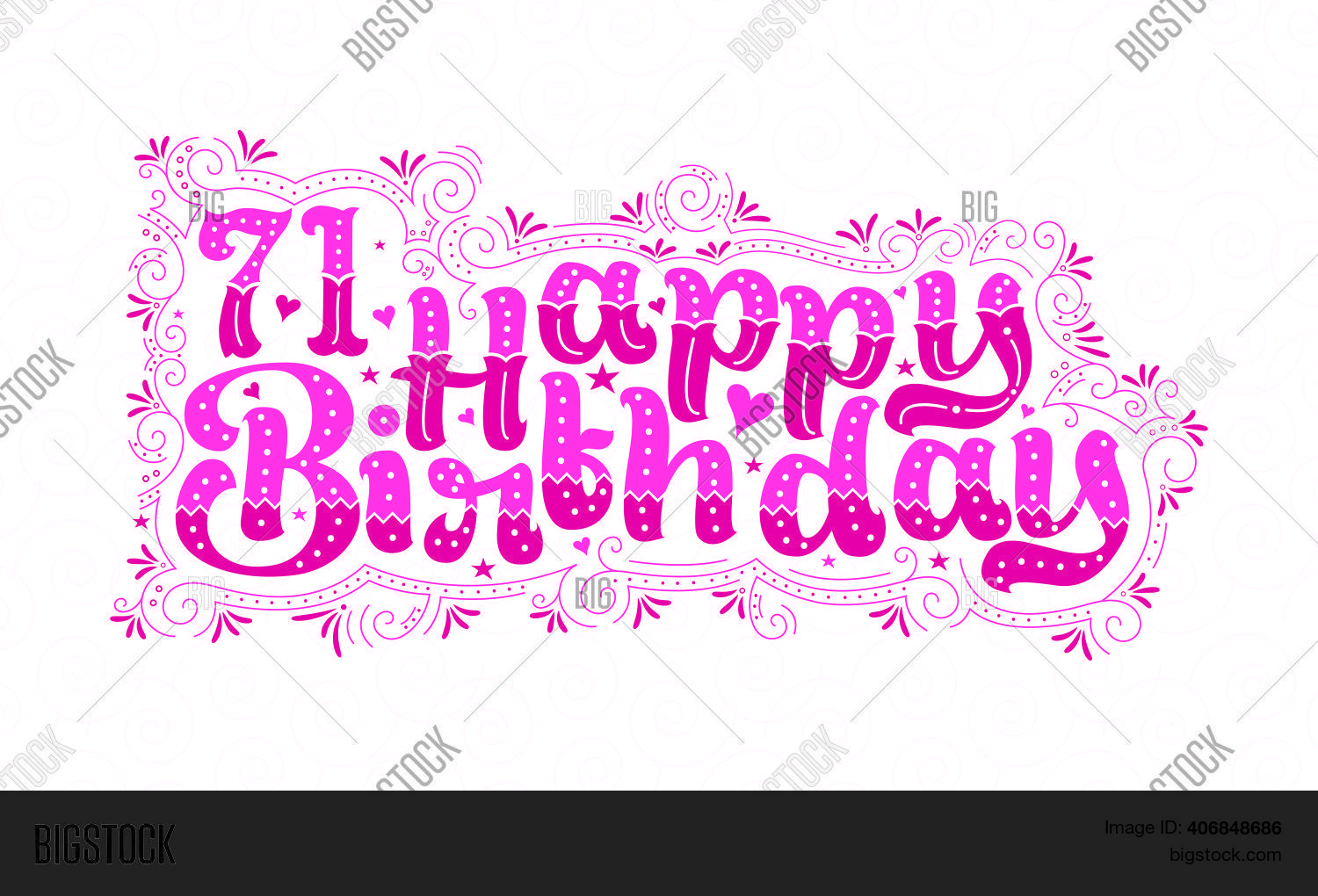 71st Happy Birthday Vector & Photo (Free Trial) | Bigstock